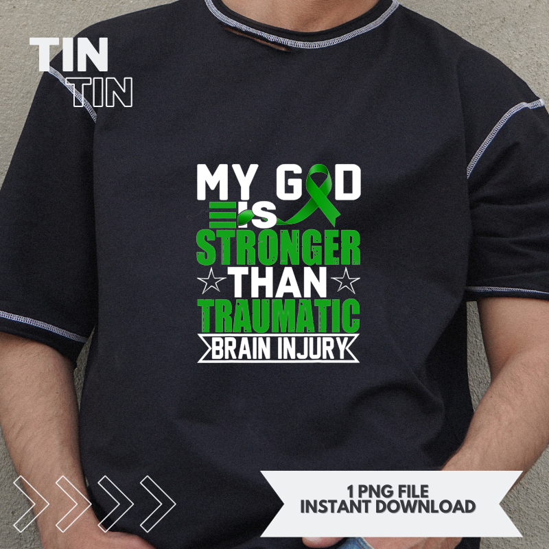 My God Stronger Than Traumatic Brain Injury Awareness Ribbon | Inspire ...