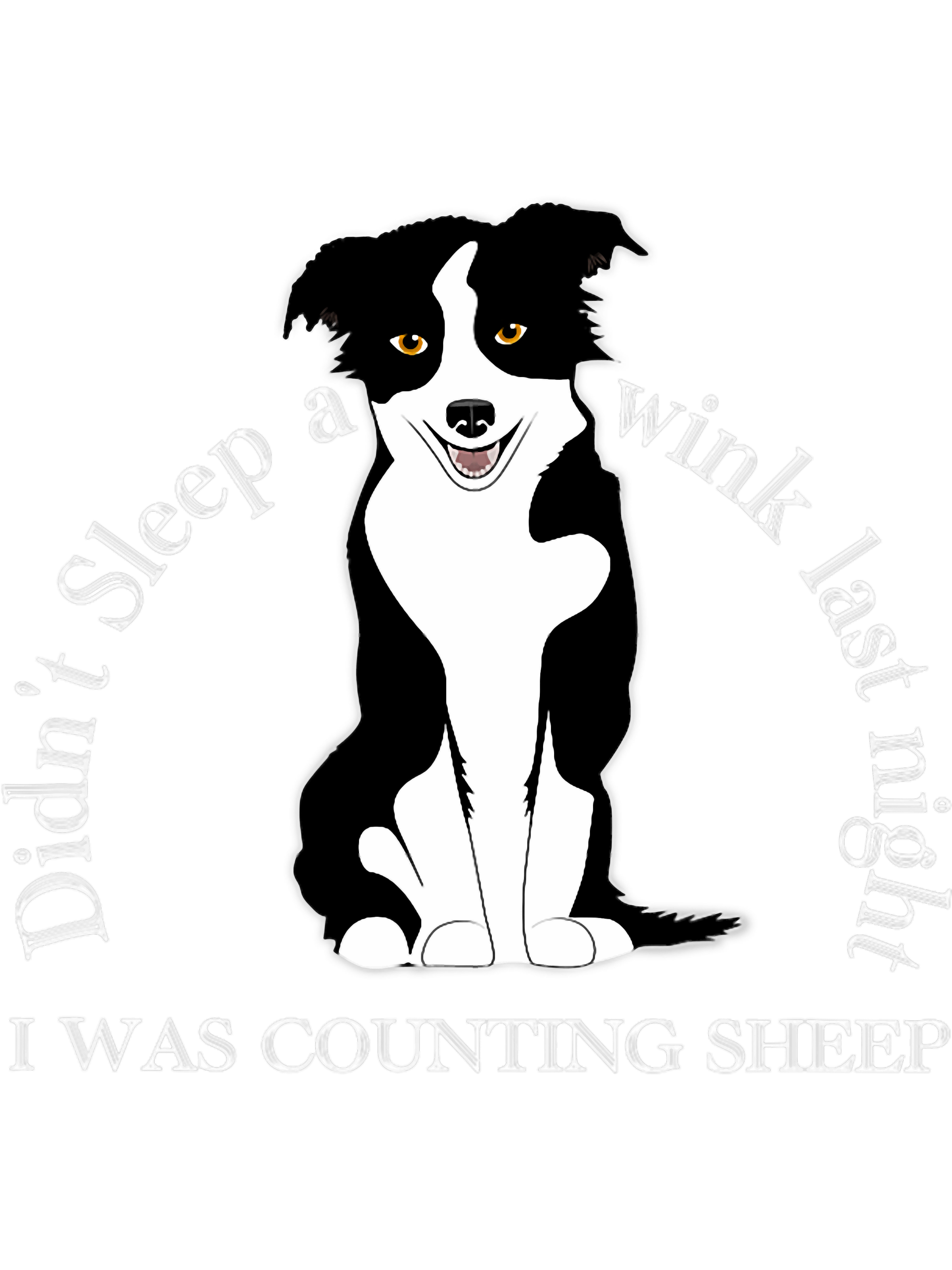 Border Collie Cant Sleep Counting Sheep Funny Herding Dogs P | Inspire ...