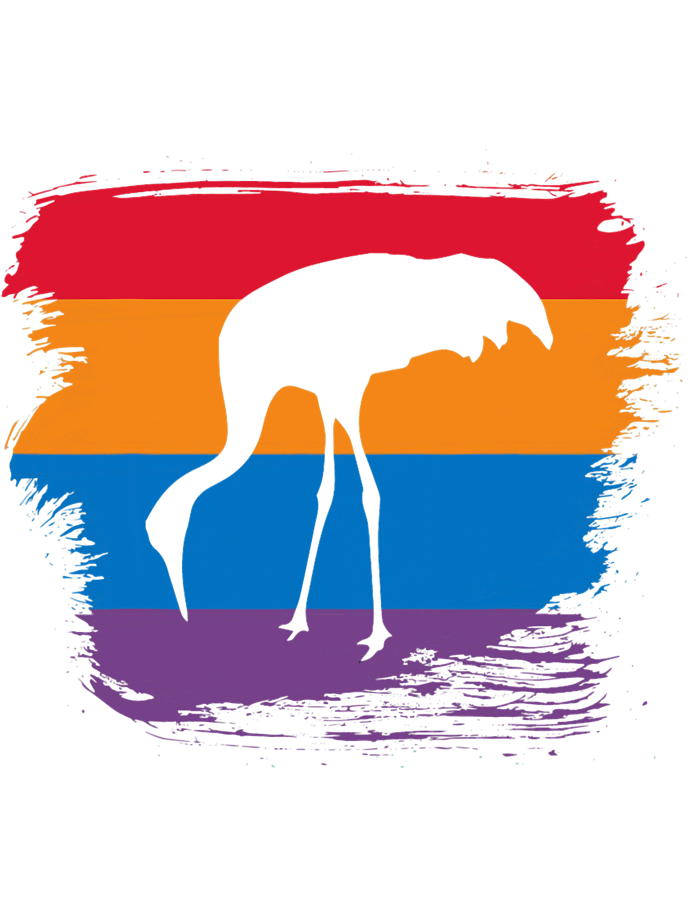 crane Shadow silhouette with colorful Flag PNG T-Shirt | Inspire Uplift