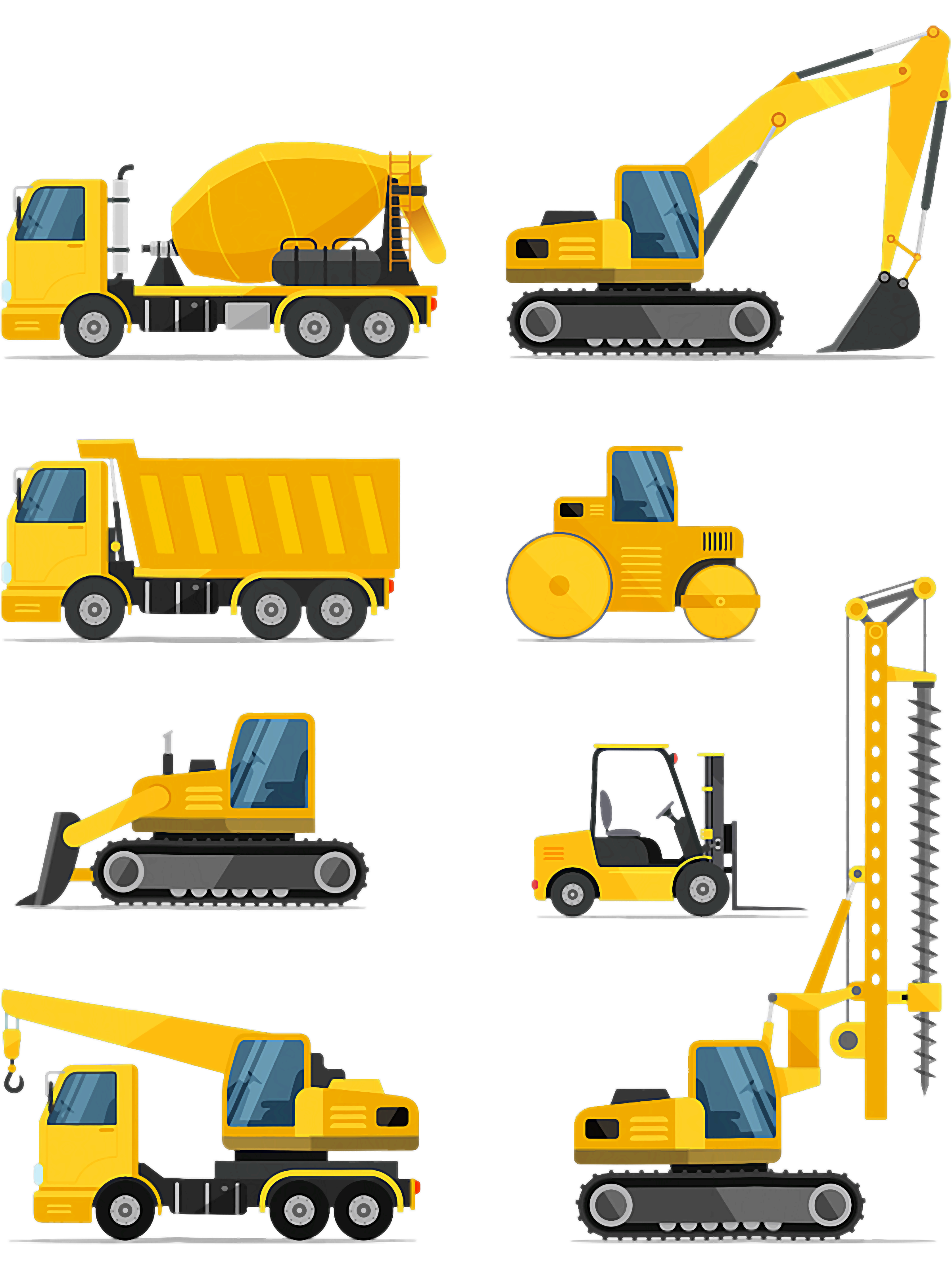 Excavator truck crane boy vehicles construction site PNG T-S | Inspire ...