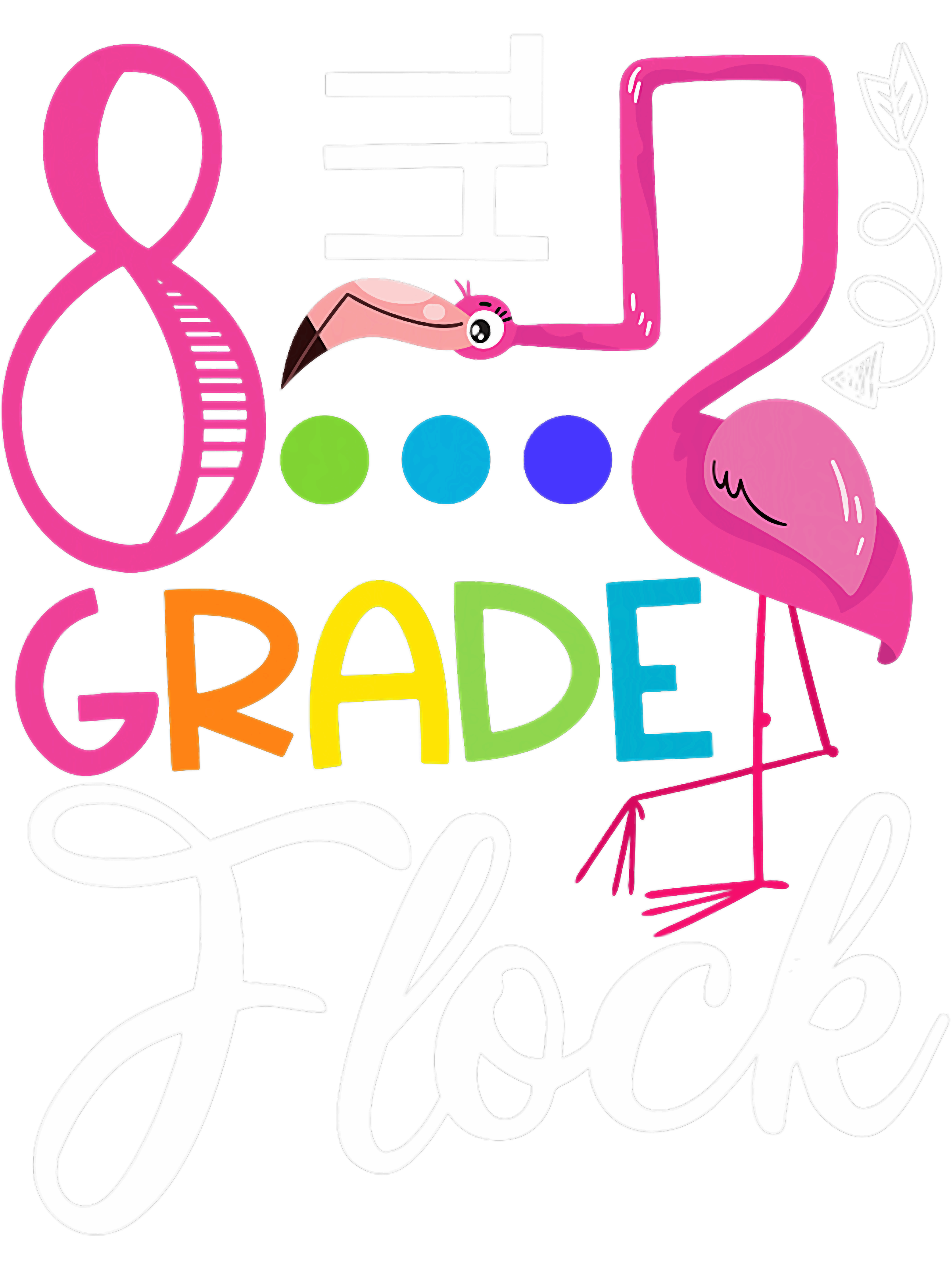 First Day Of 8th Grade Cute Flock Flamingo Back To School PN | Inspire ...