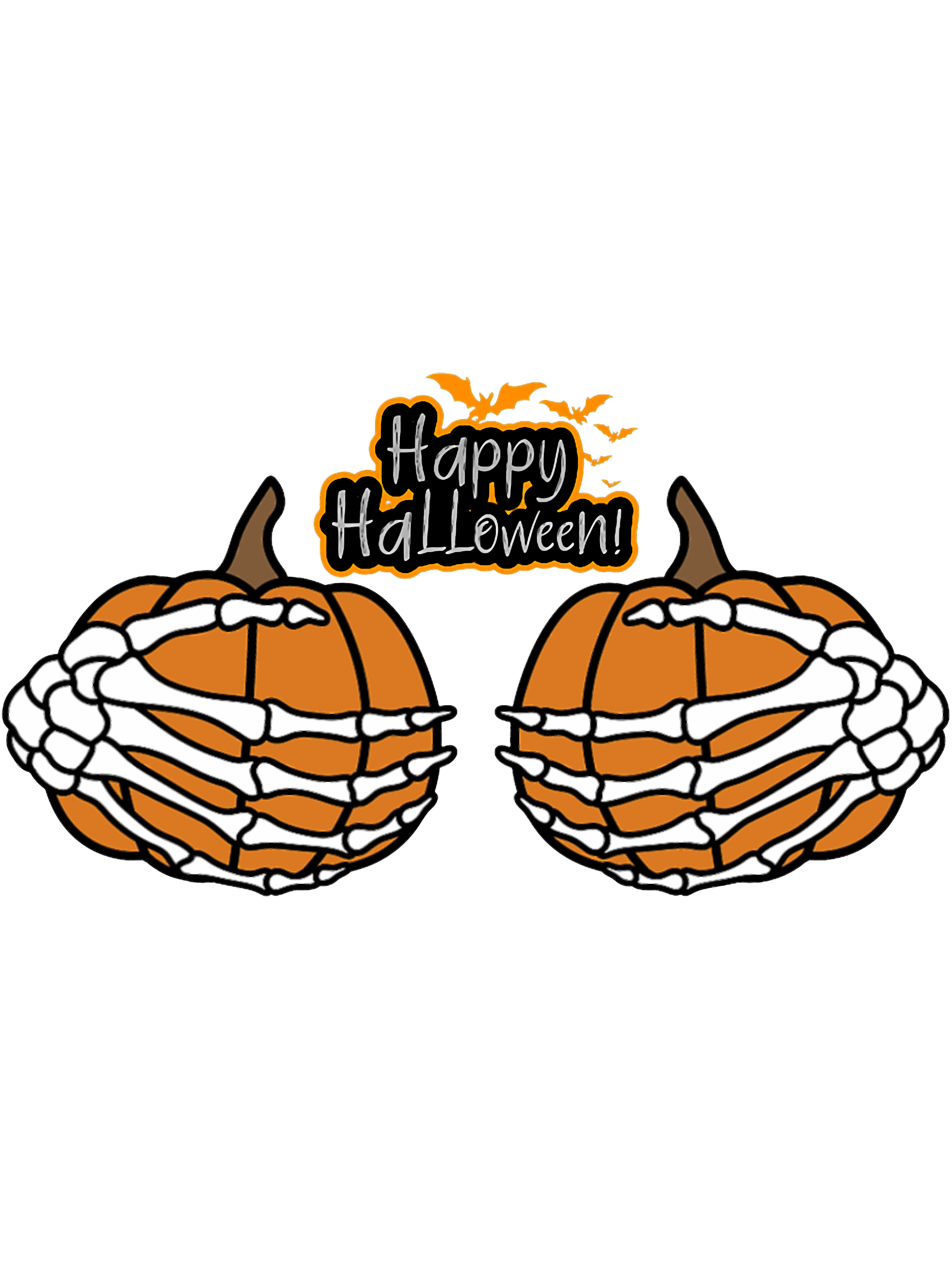 Funny Skeleton Hands Grabbing Pumpkin Bra Happy Halloween PN | Inspire ...