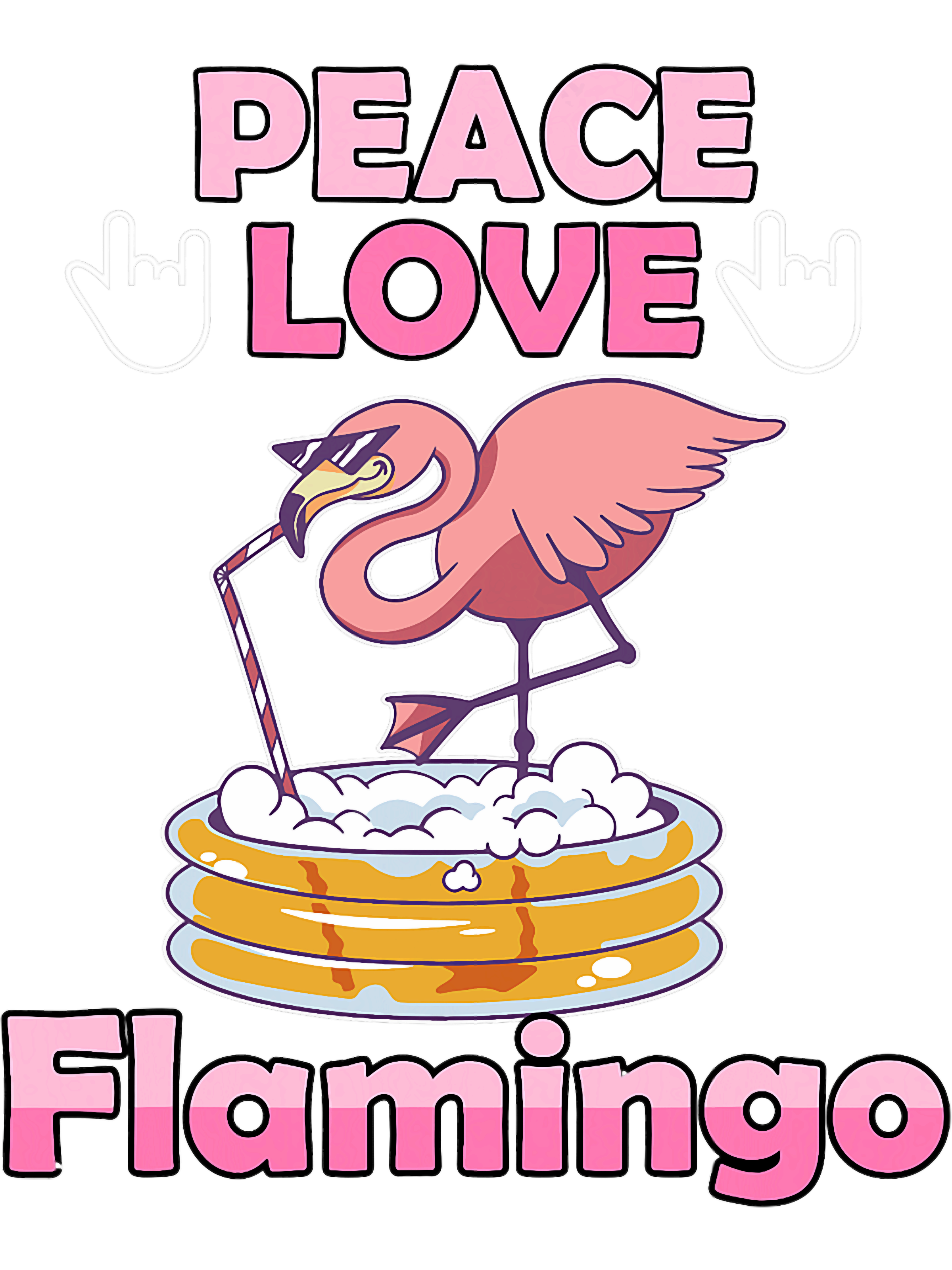 Peace Love Flamingos I Love You ASL American Sign Language P | Inspire ...