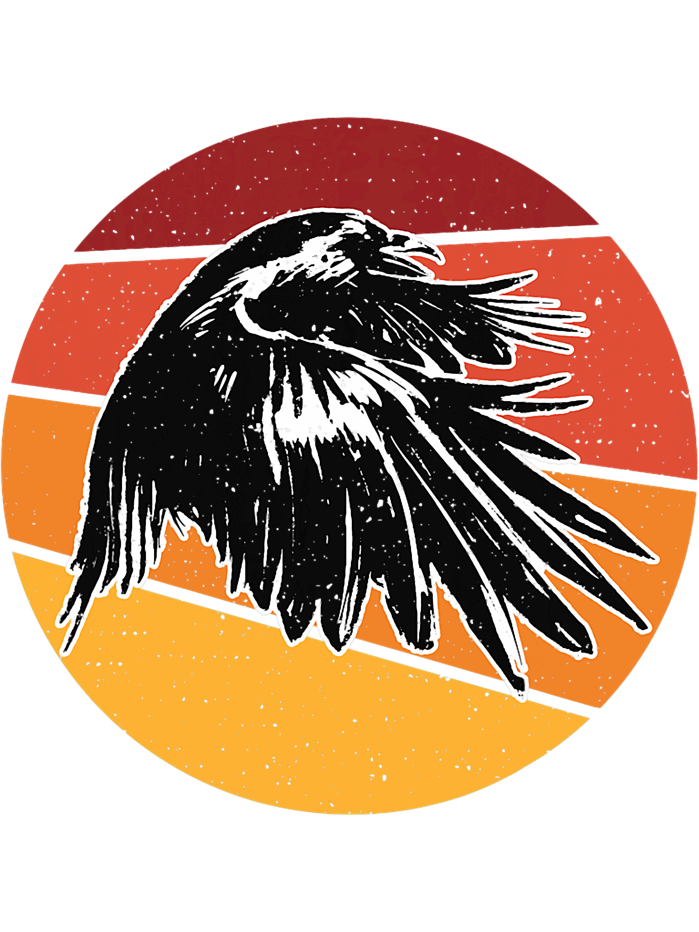 Raven Crow Red Moon Viking Black Bird PNG T-Shirt | Inspire Uplift