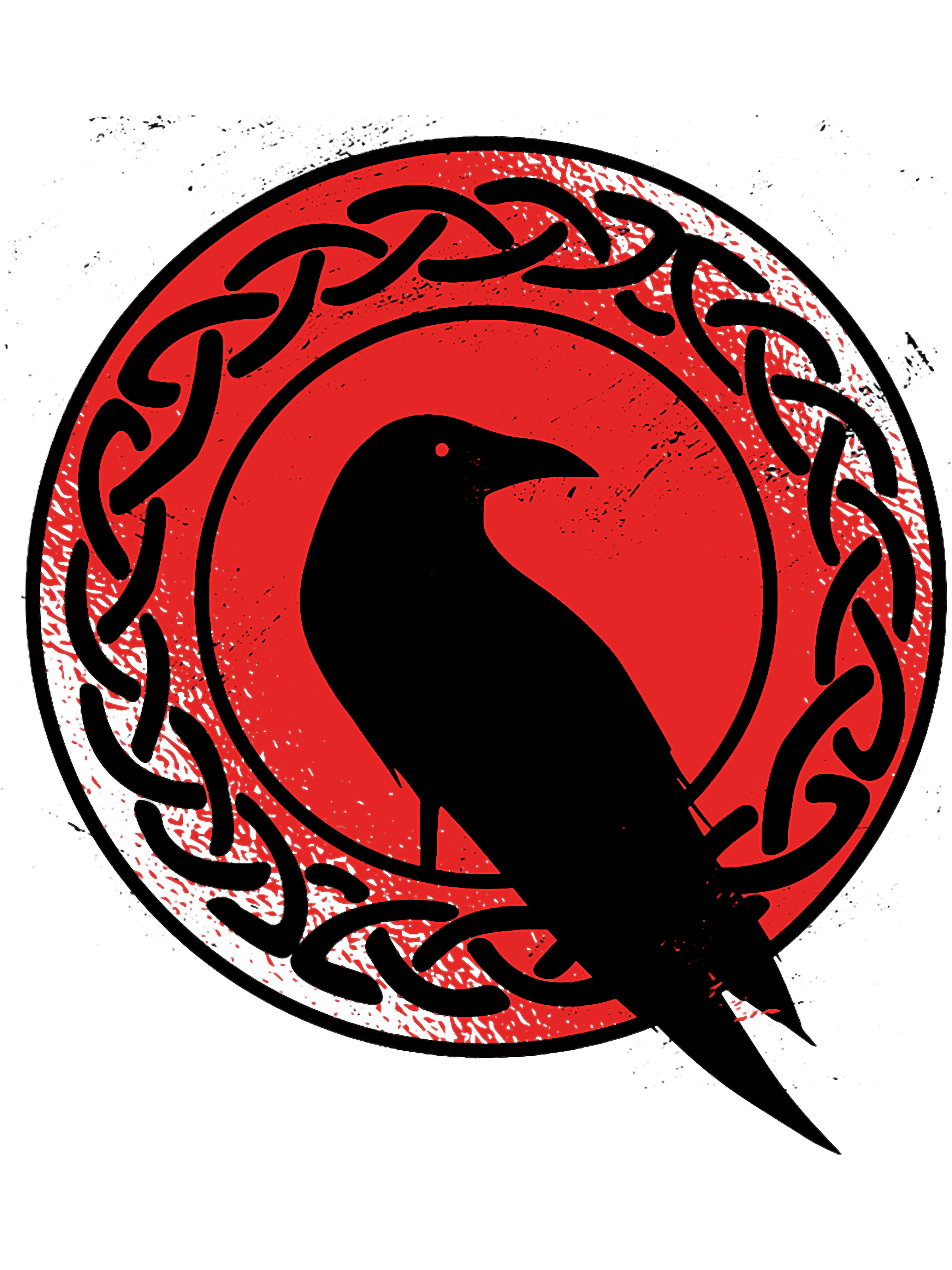 Red Circle Black Crow Gothic Animal Bird Spooky PNG T-Shirt | Inspire ...