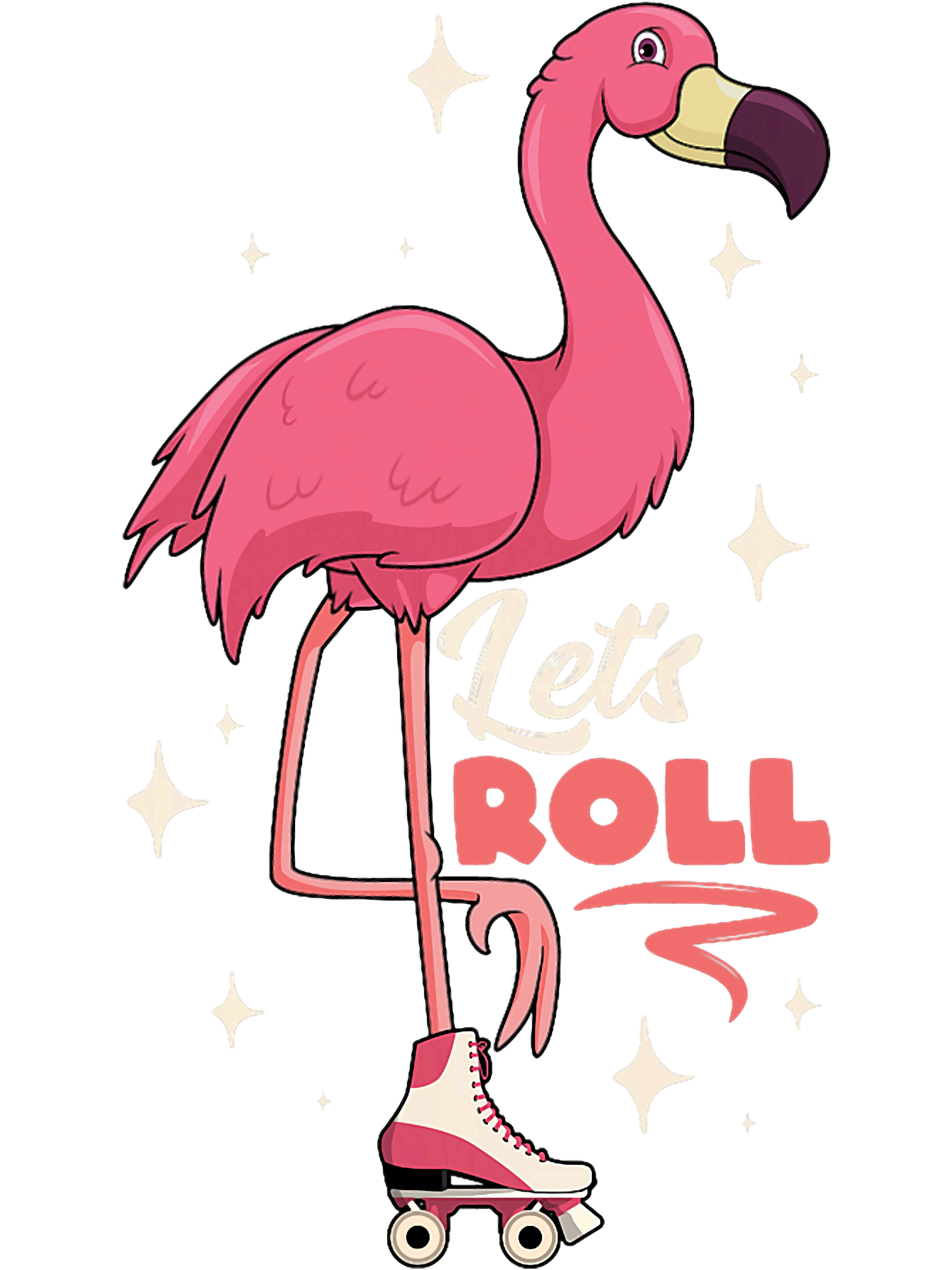 Roller Skating Dance Flamingo Lets Roll Quad Skater PNG T-Sh | Inspire Uplift