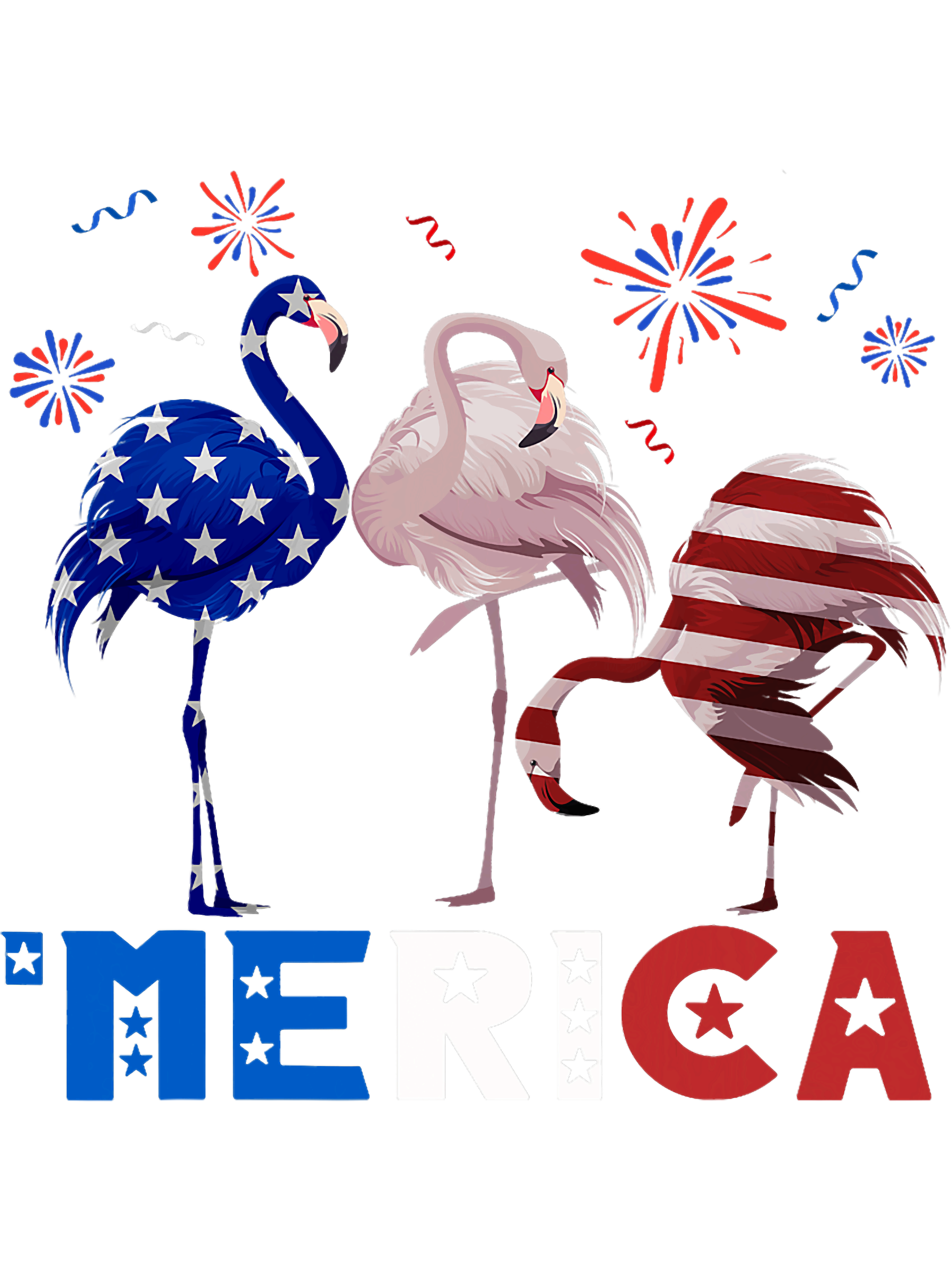 Three Flamingo American Flag 4th Of July Patriotic USA PNG T | Inspire ...
