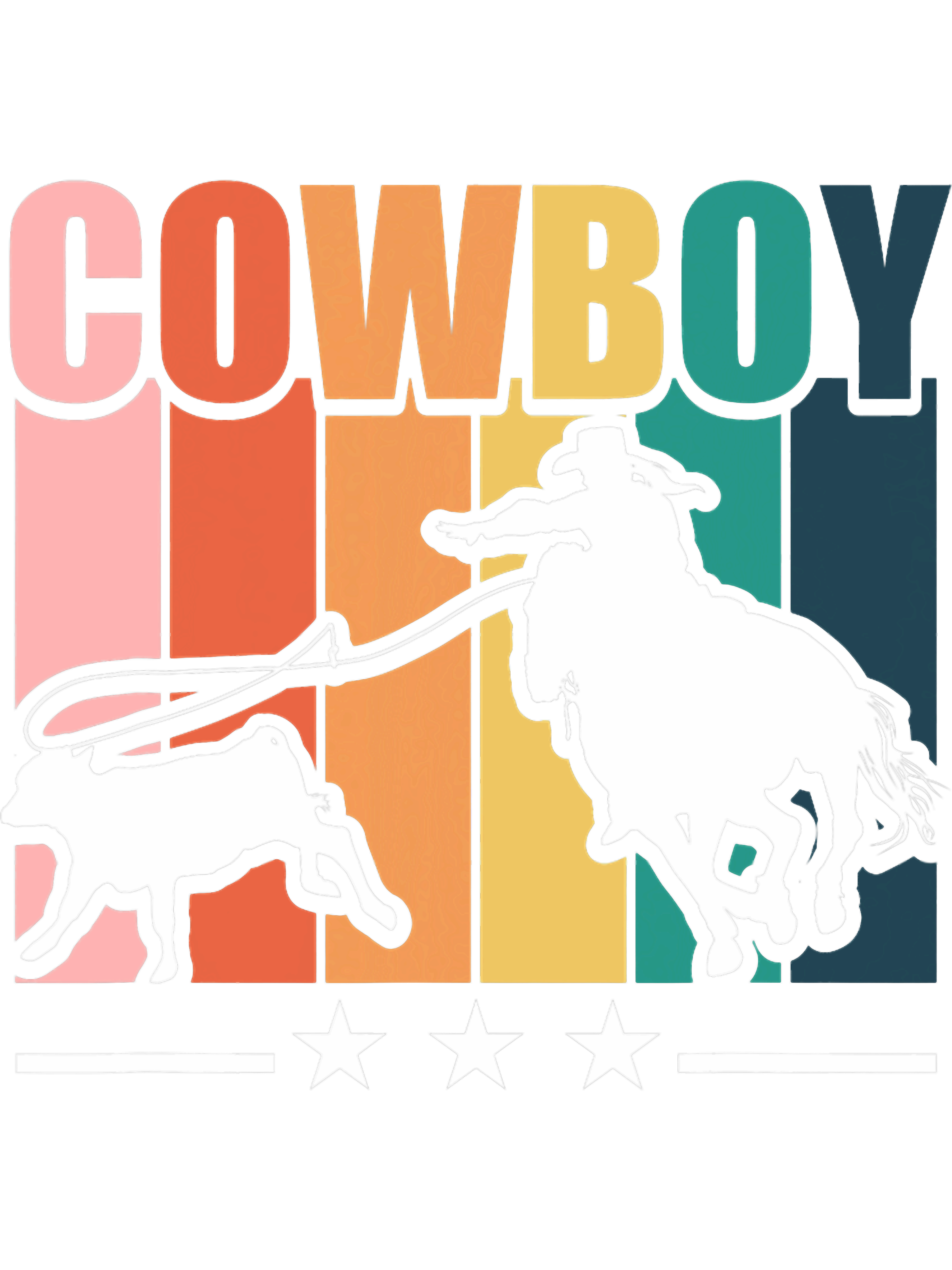 Vintage Calf Roping Horse and Cowboy 2Cowboy PNG T-Shirt | Inspire Uplift