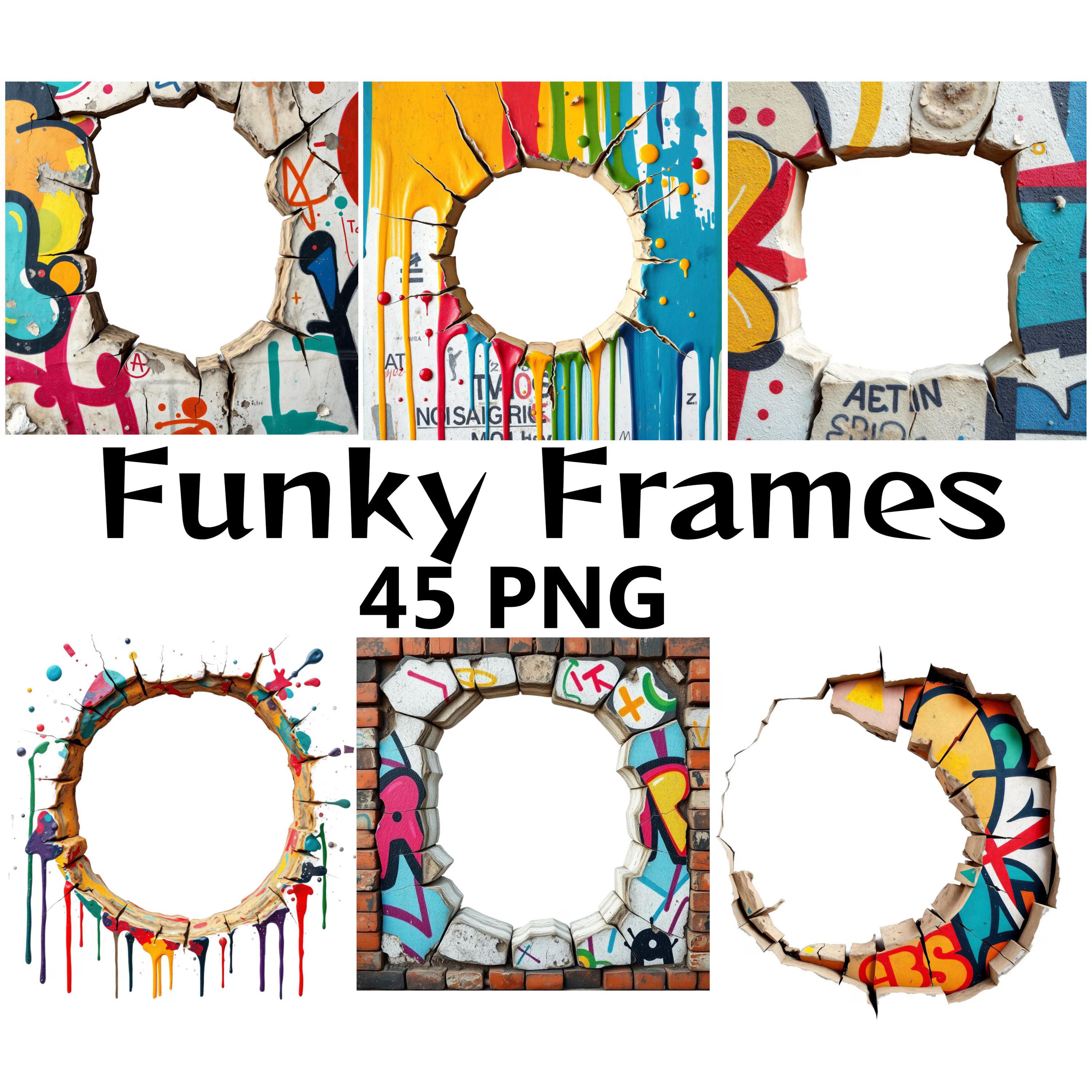 Funky Graffiti Frame Overlays PNG Clipart 3D Grunge Wall Cra | Inspire ...
