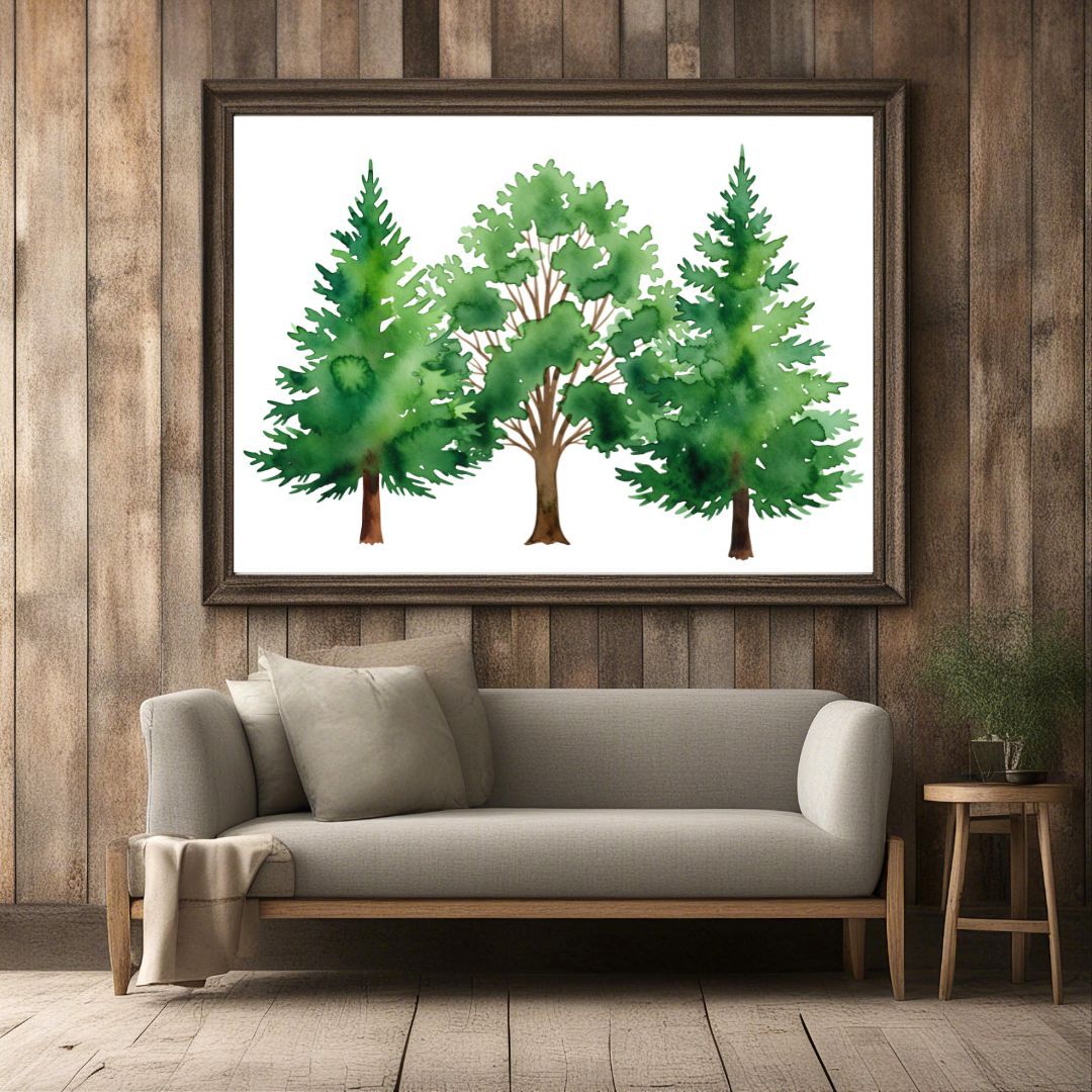 Forest Trees Clipart Bundle 45 Watercolor PNGs with Transpar | Inspire ...