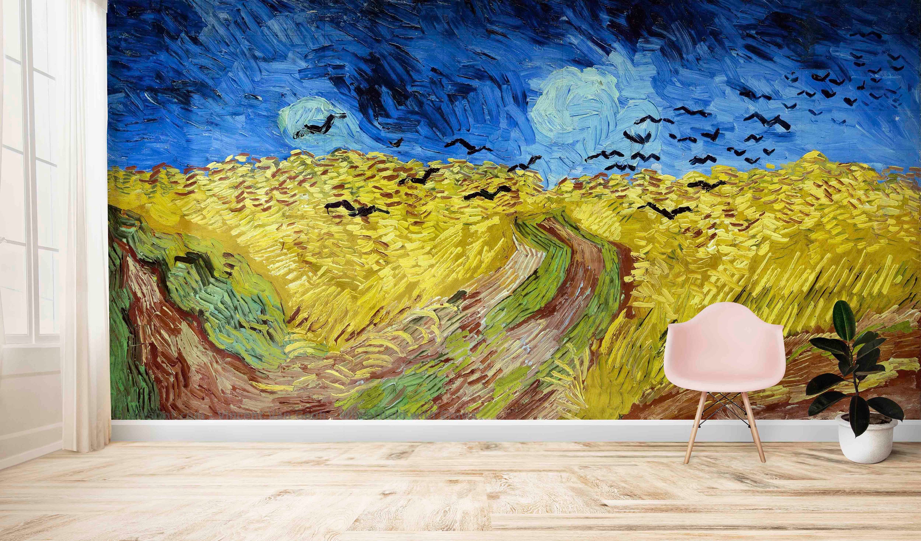 3d Wall Paper,Wheatfield with Crows,Custom Wall Paper,Vincen - Inspire ...