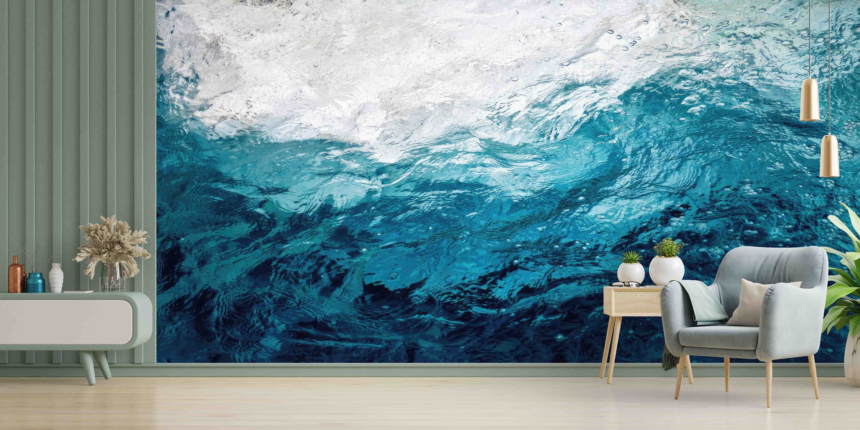Ocean Water Wall Art, Self Adhesive Paper, 3D Papercraft, Bl | Inspire ...