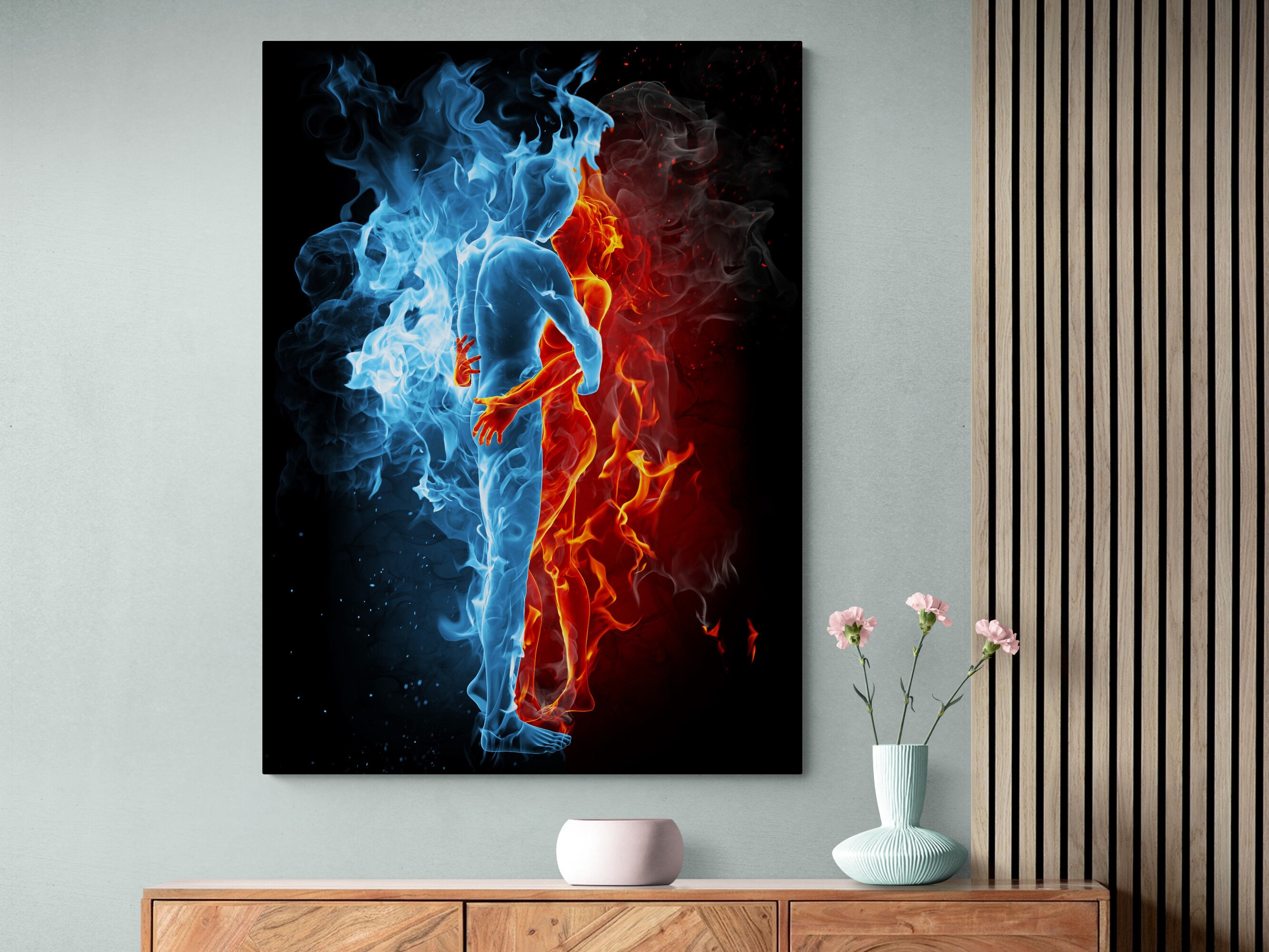 Duality of Elements,Fire and Ice, Elemental Art, Duality, Mo | Inspire ...