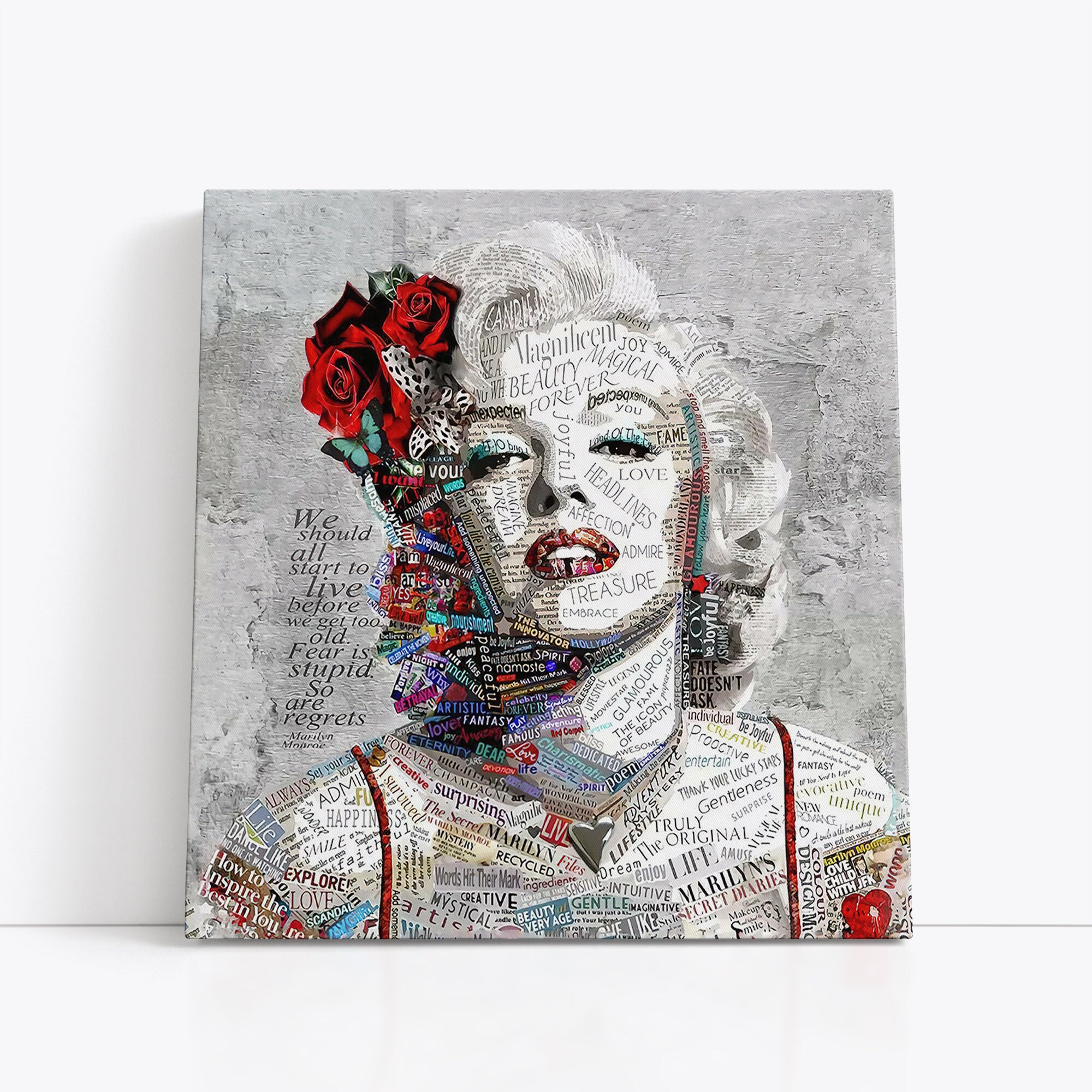 Marilyn Monroe Art Canvas-Marilyn Monroe Colorful Abstract A | Inspire ...