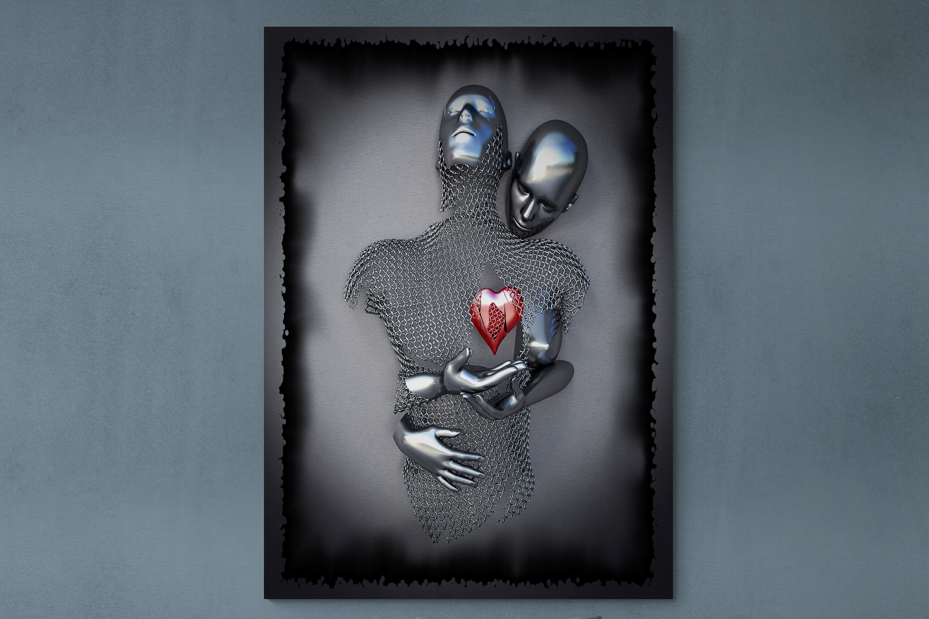 Embrace of the Heart,Modern Art, 3D Sculpture, Human Connect | Inspire ...
