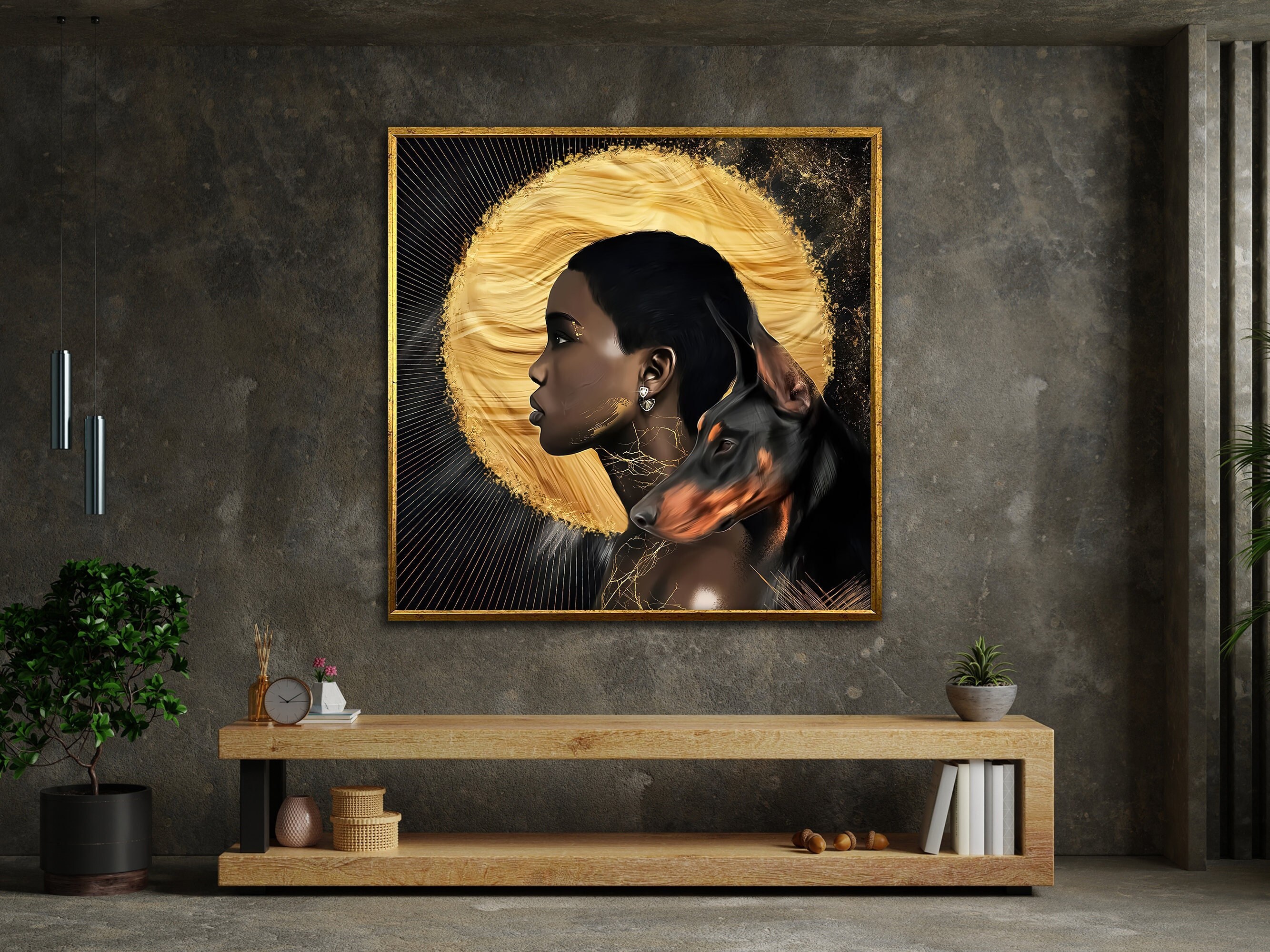 african woman canvas painting, black woman canvas print, eth | Inspire Uplift