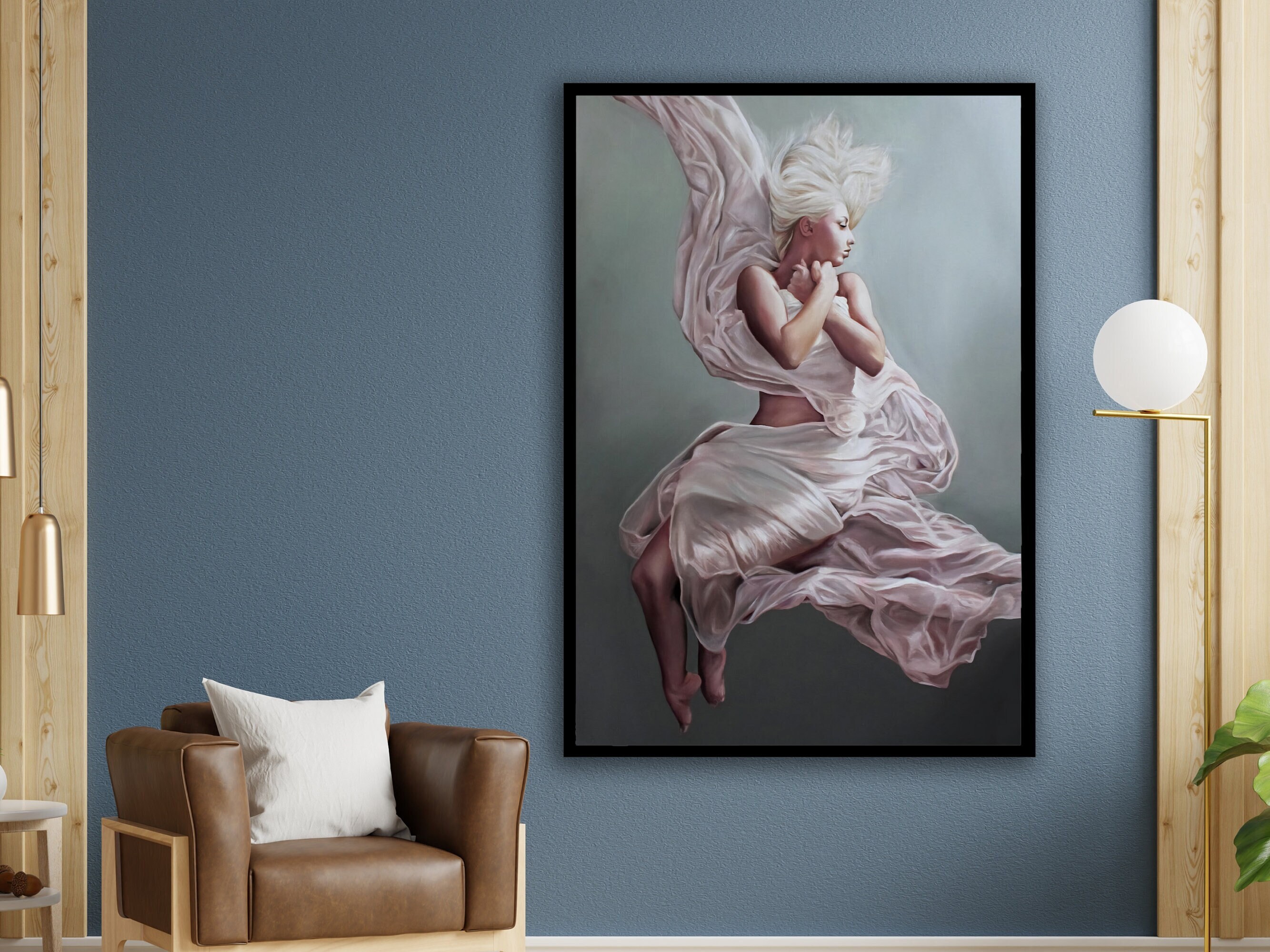 artistic woman portrait canvas print, blonde haired woman, w | Inspire ...
