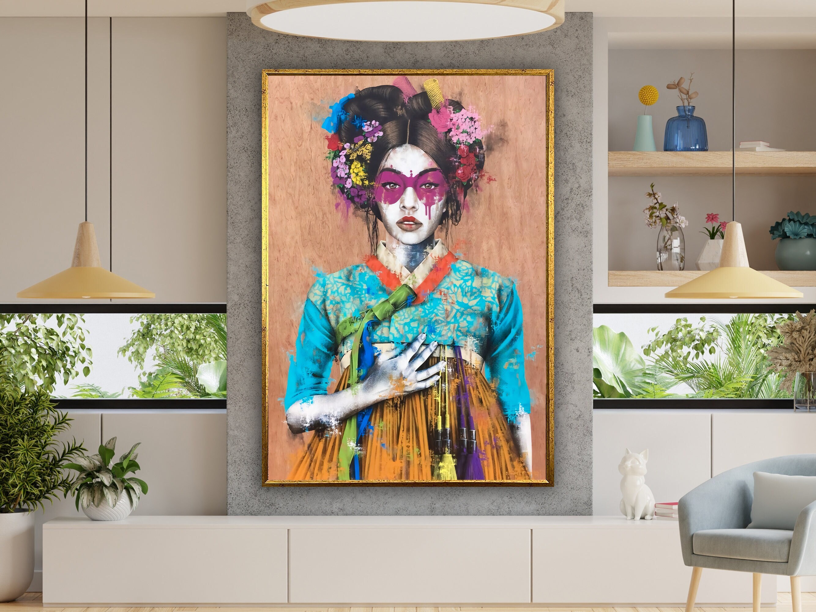 geisha art print, japanese woman art, geisha wall art, japan | Inspire ...