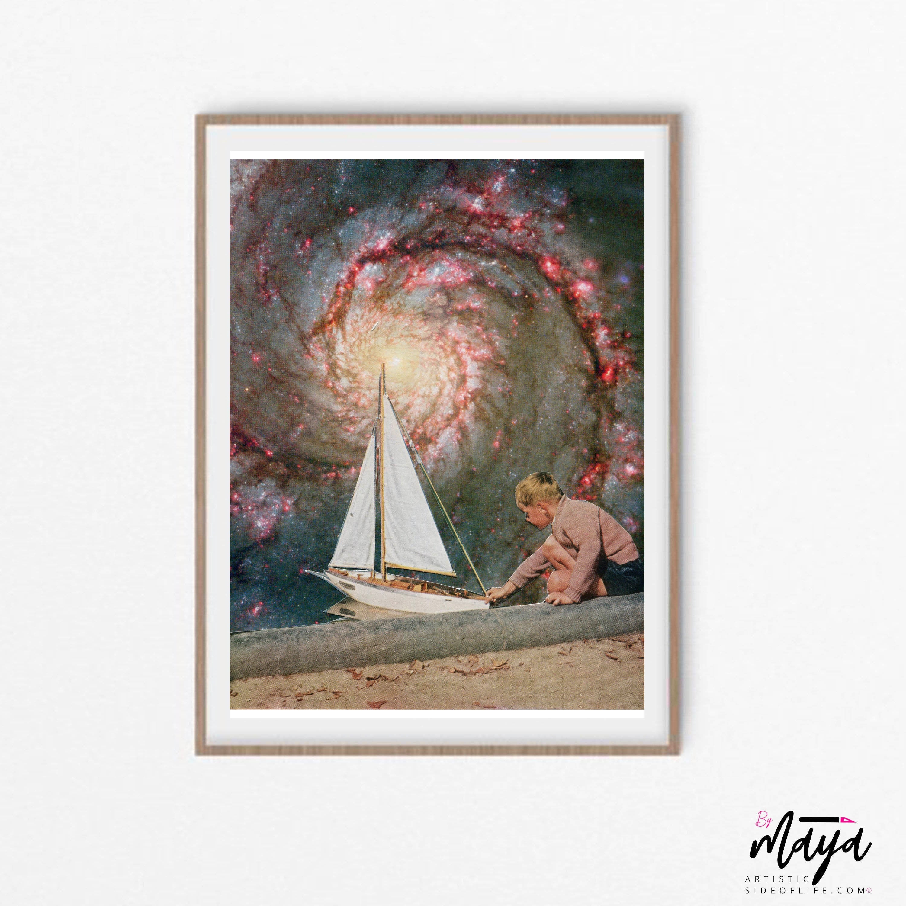 Sailing boat print - Universe ocean art - Nursery boat print | Inspire ...