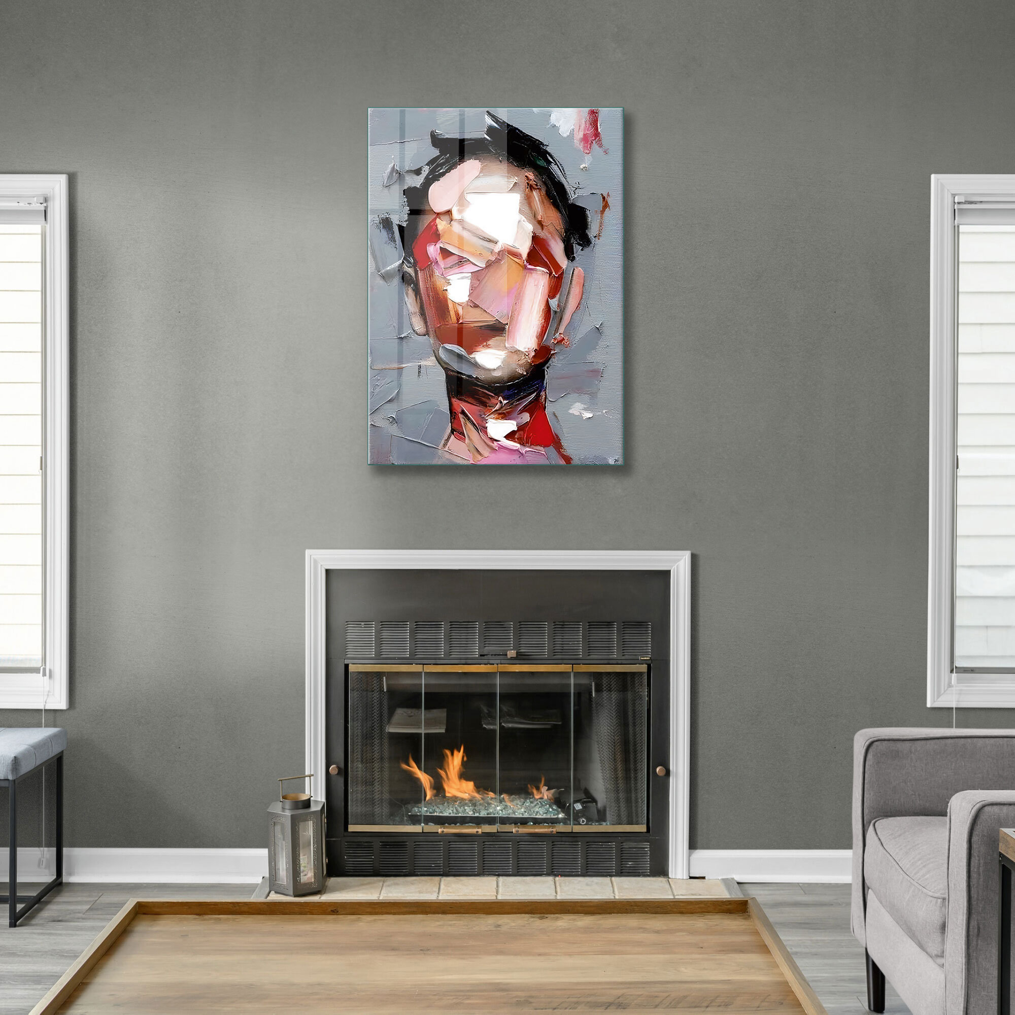 Glass Wall Art, Abstract Face Wall Art, Tempered Glass Wall - Inspire ...