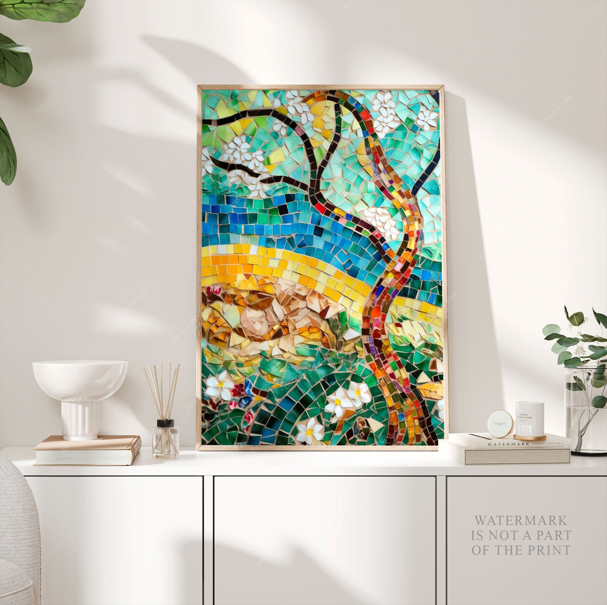 Antoni Gaudi Mosaic Poster, Almond Blossom Print, Abstract A | Inspire ...