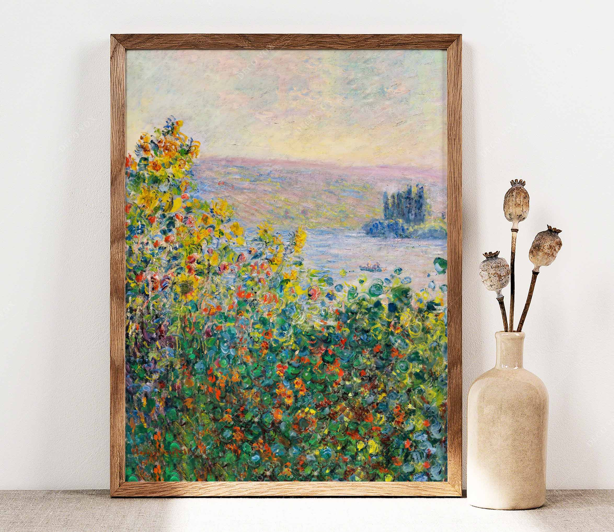 Claude Monet Flower Beds Poster, Flower garden Print, Monet - Inspire ...