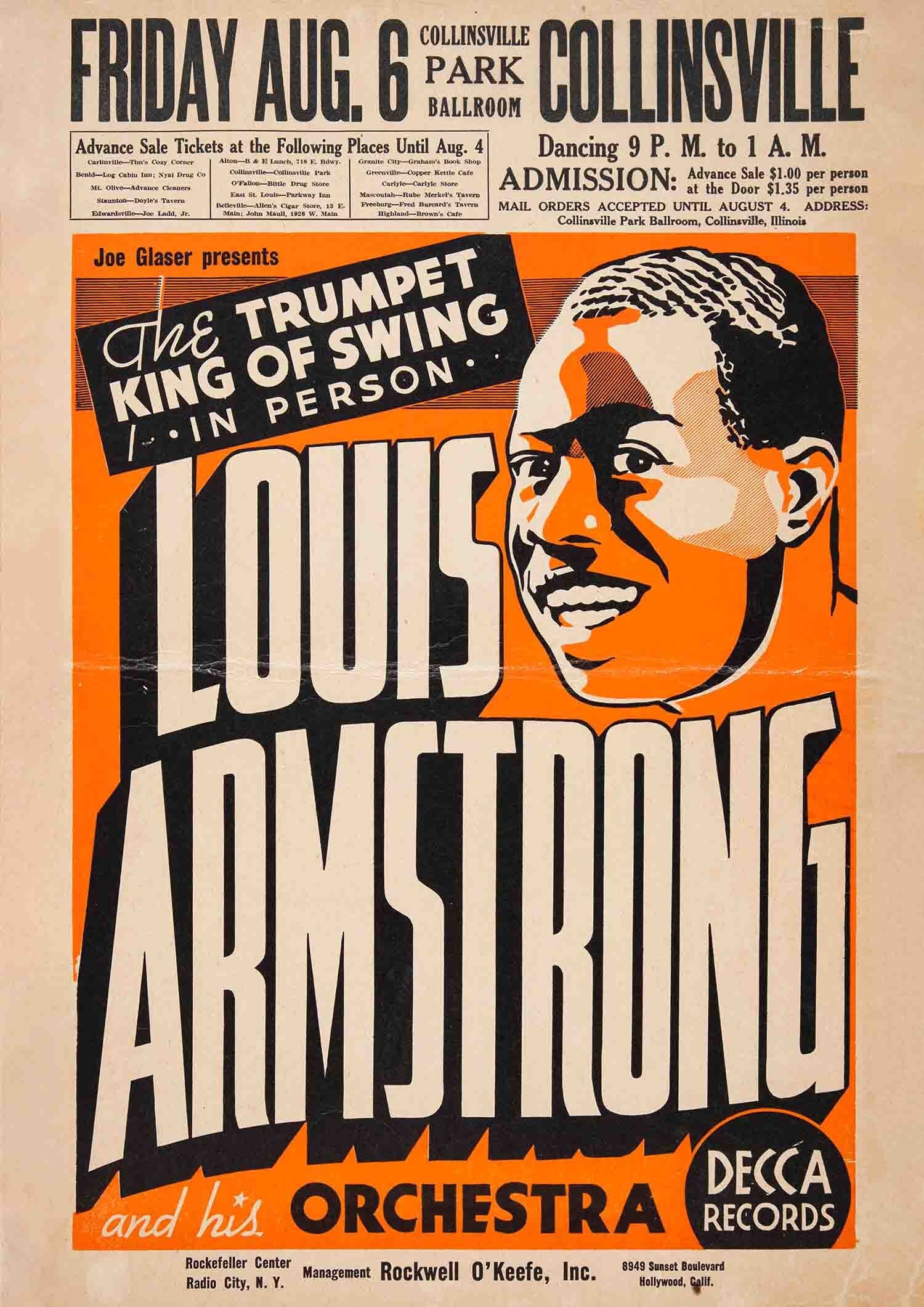 Louis Armstrong Live 1937 Band POSTER PRINT A5 A2 Jazz Music | Inspire ...