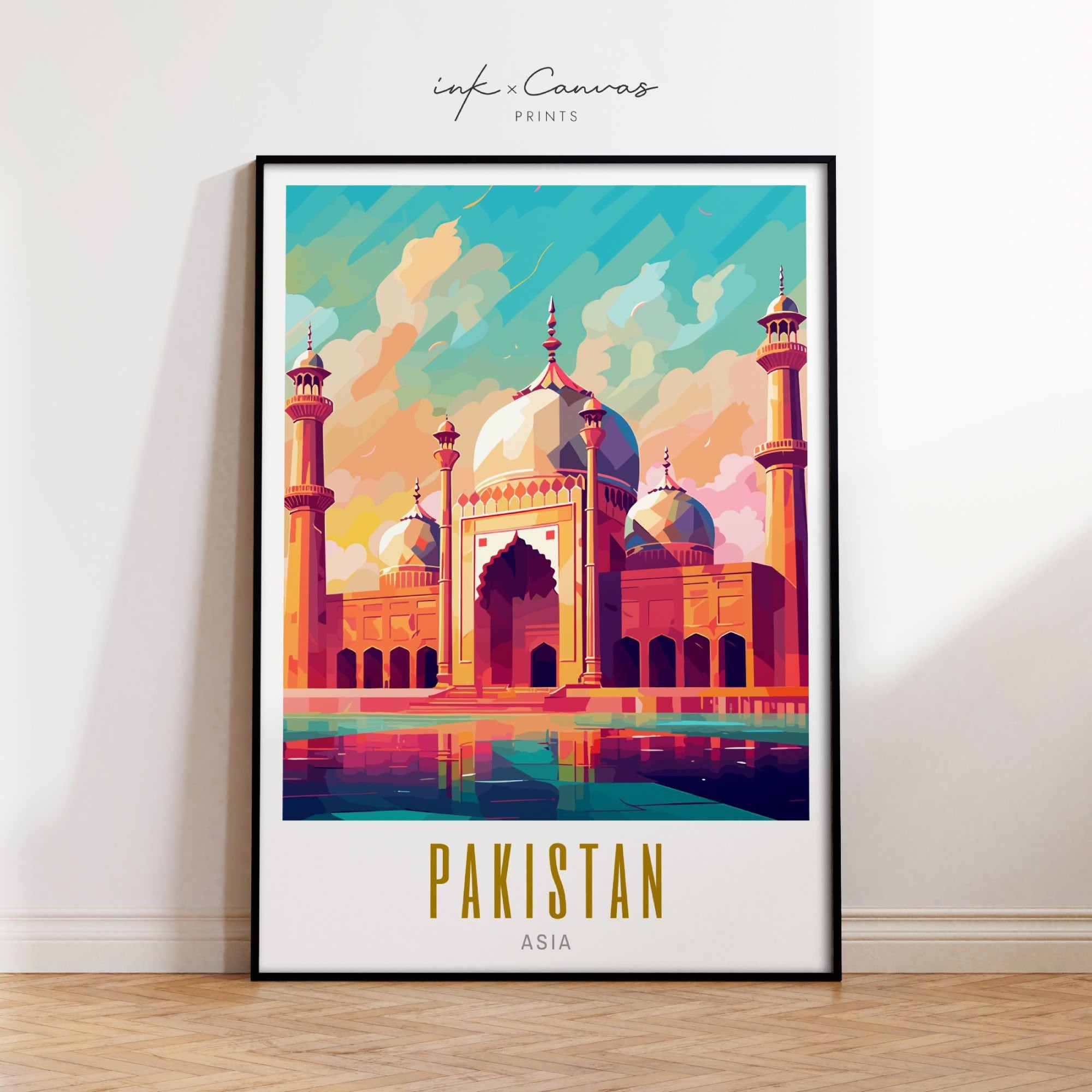Badshahi Mosque Print, Pakistan Wall Art, Pakistani Art, Sou | Inspire ...