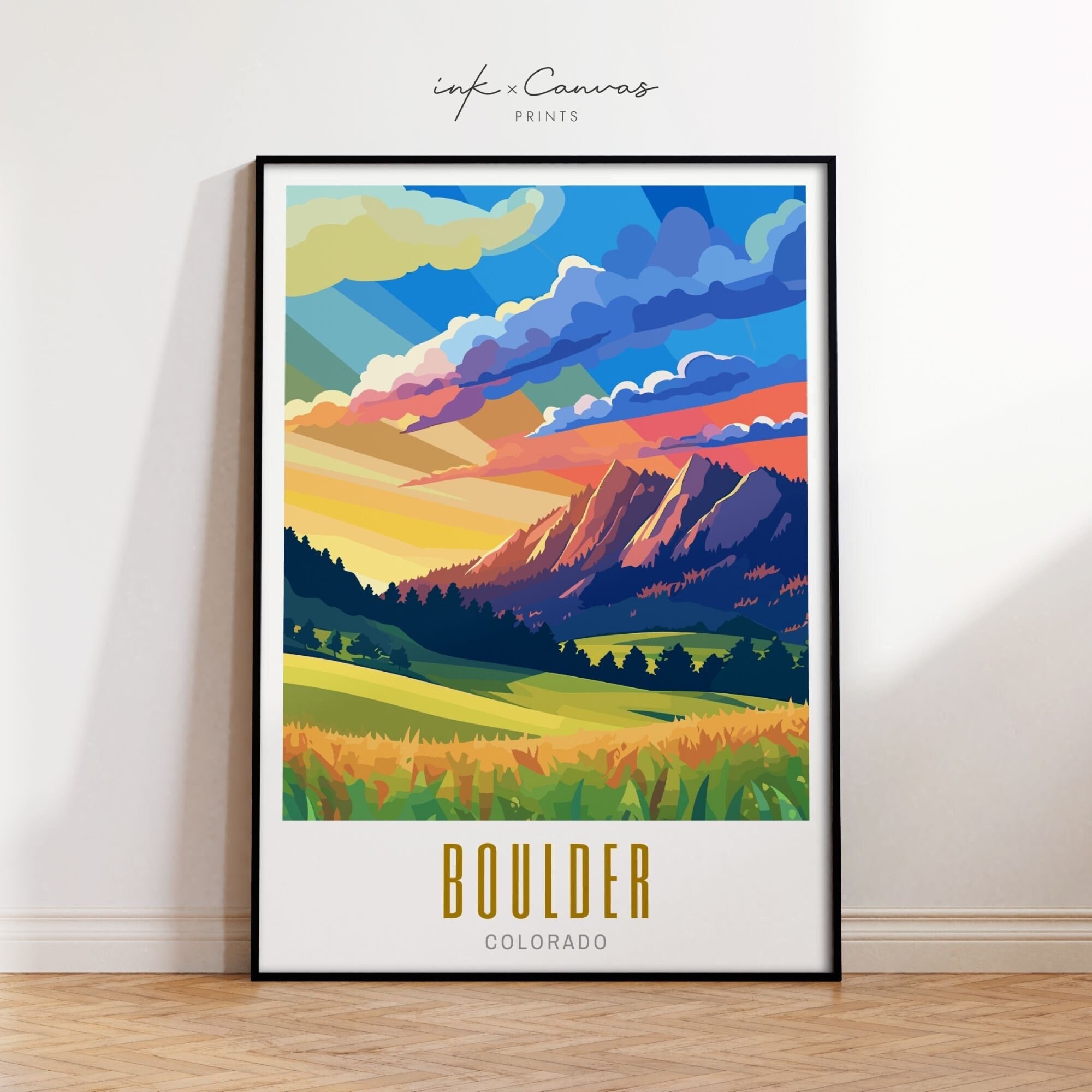 Flatirons Boulder Colorado Poster US Cities Print Mountain | Inspire Uplift