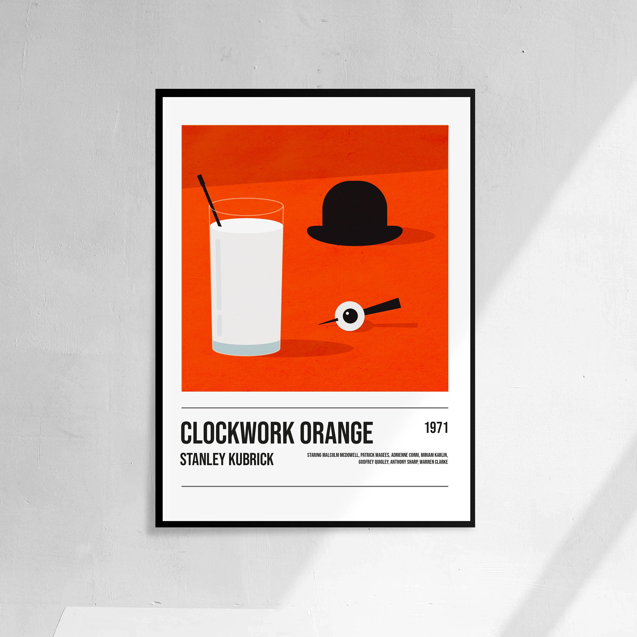 Orange Clockwork Movie Poster Minimalist Print Art - Stanley | Inspire ...