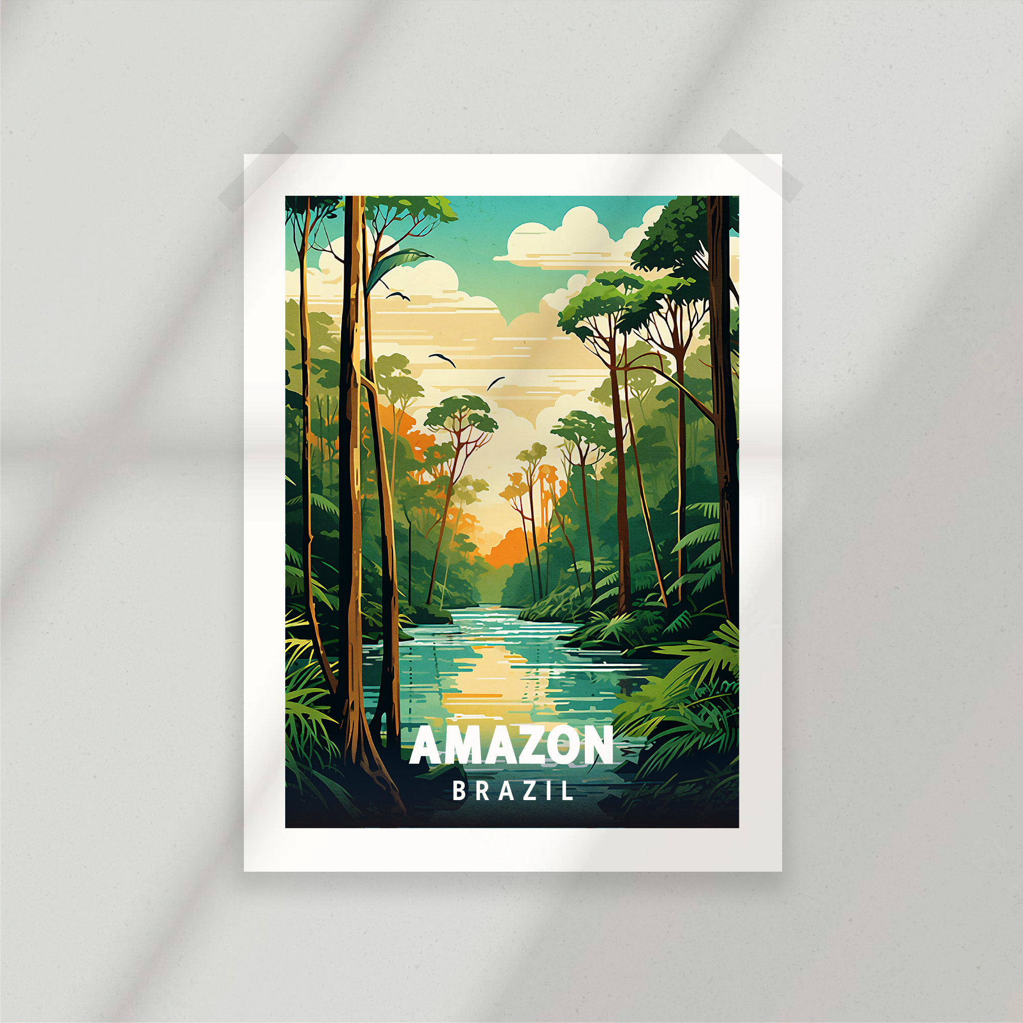 Amazon River Forest Jungle Brazil - Poster - Minimalist Natu - Inspire ...