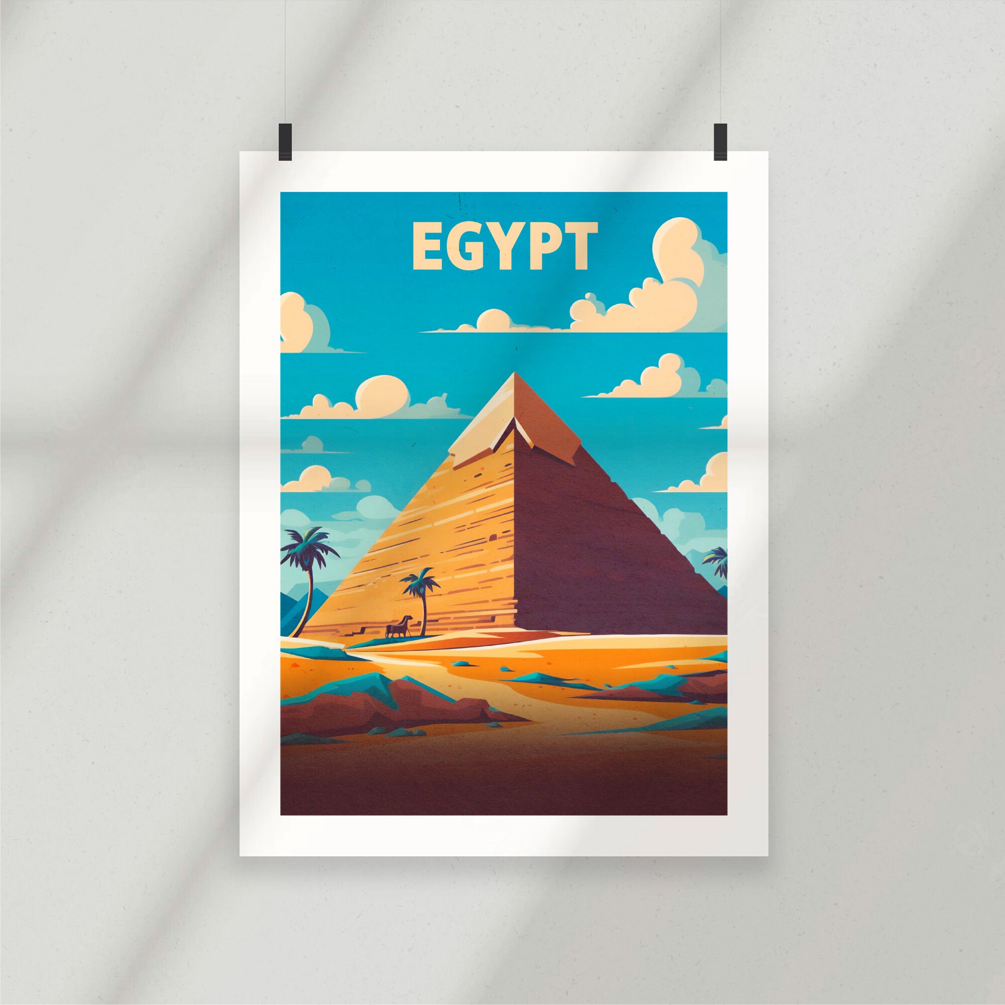 Egypt - Pyramid - Gizeh - National Park Poster - Minimalist | Inspire ...