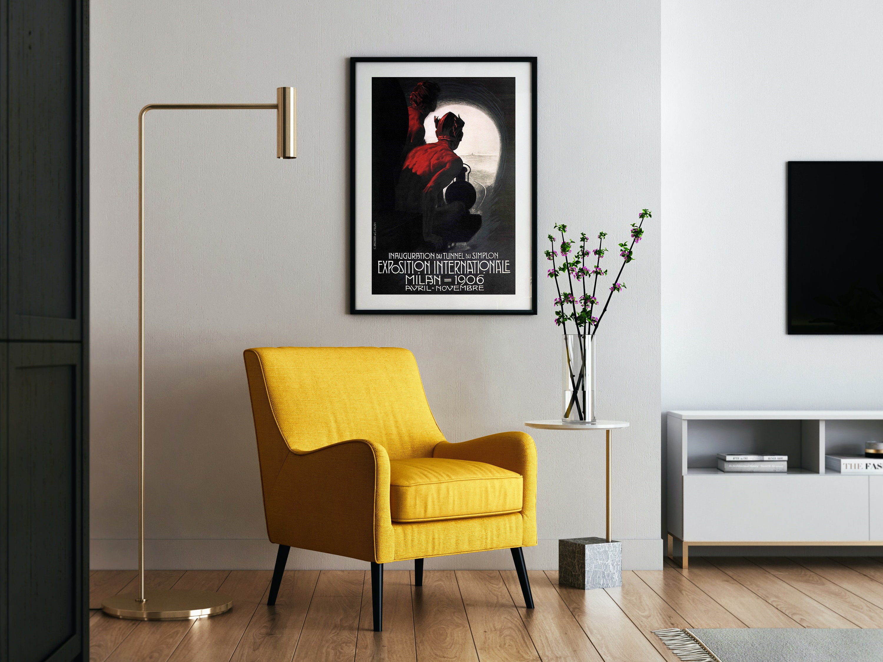 Red Man Vintage Poster devil black milan horror art | Inspire Uplift