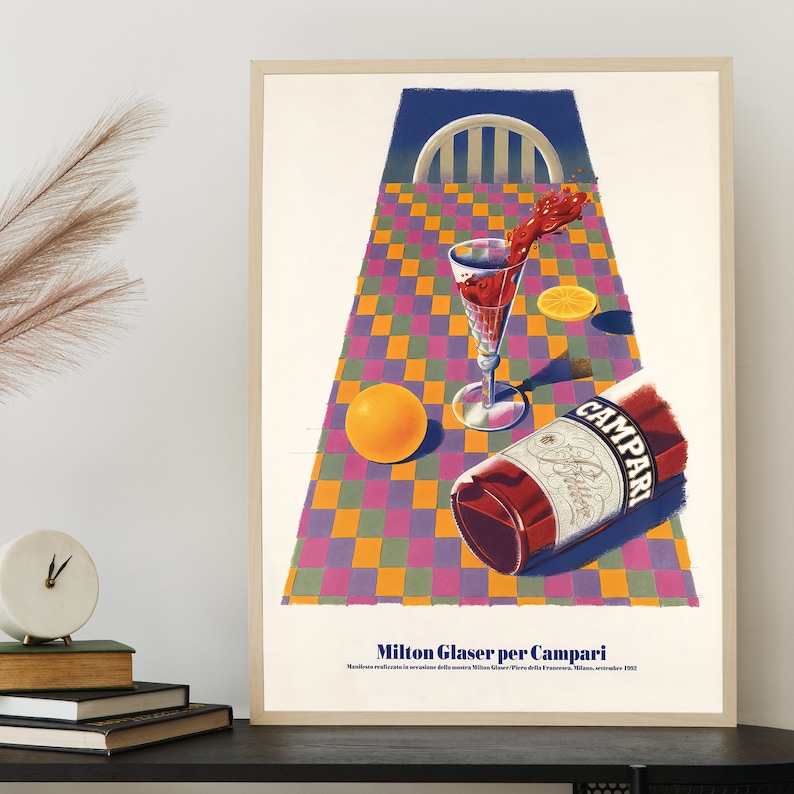 Vintage Campari Milton Glass Poster, Art Nouveau French Prin | Inspire ...