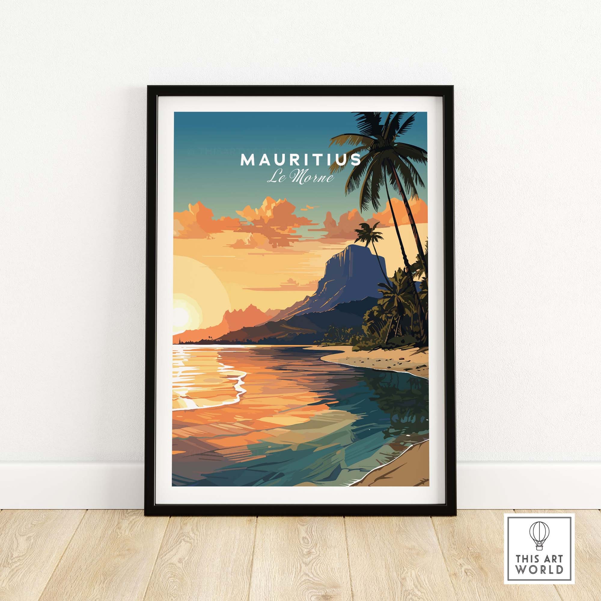 Le Morne Mauritius Poster Travel Poster Birthday Present - Inspire Uplift