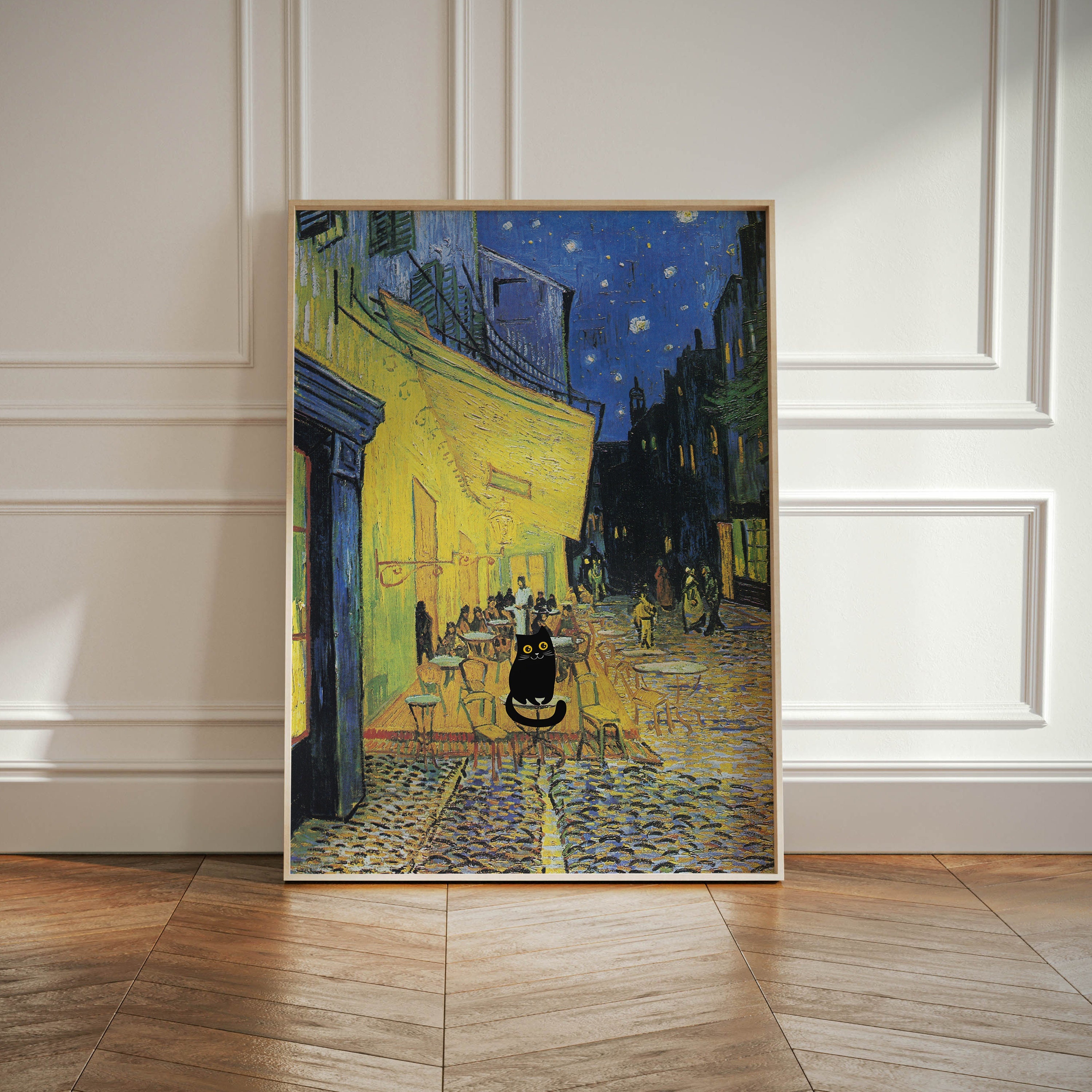 Vincent van Gogh Cat Print, Yellow Exhibition Cat Poster, Bl | Inspire ...