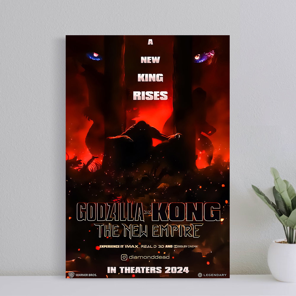 Godzilla x Kong 2024 Movie Poster, Wall Art Canvas Print, Ar | Inspire ...