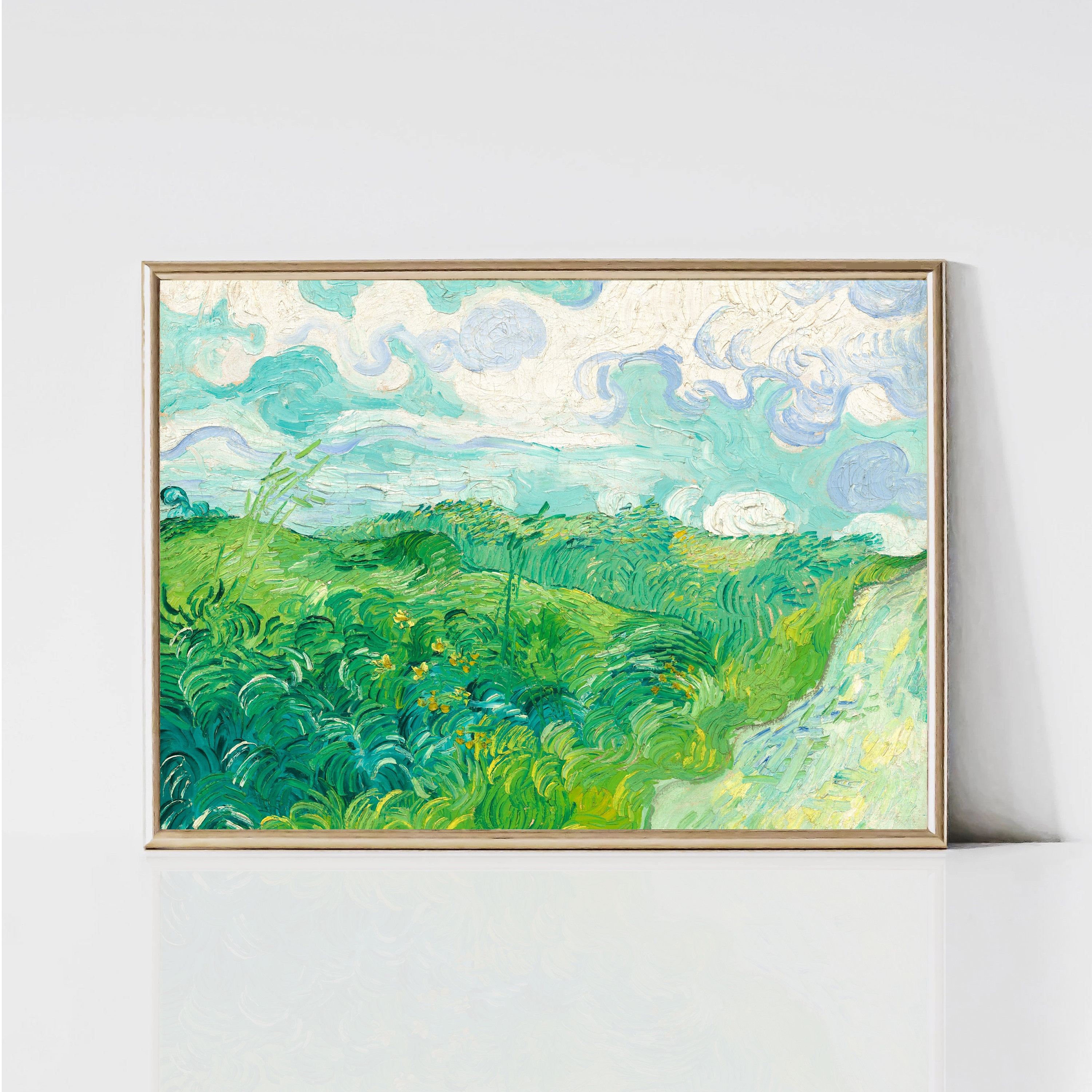 Vincent van Gogh Green Wheat Field Impressionist Painting | Inspire Uplift
