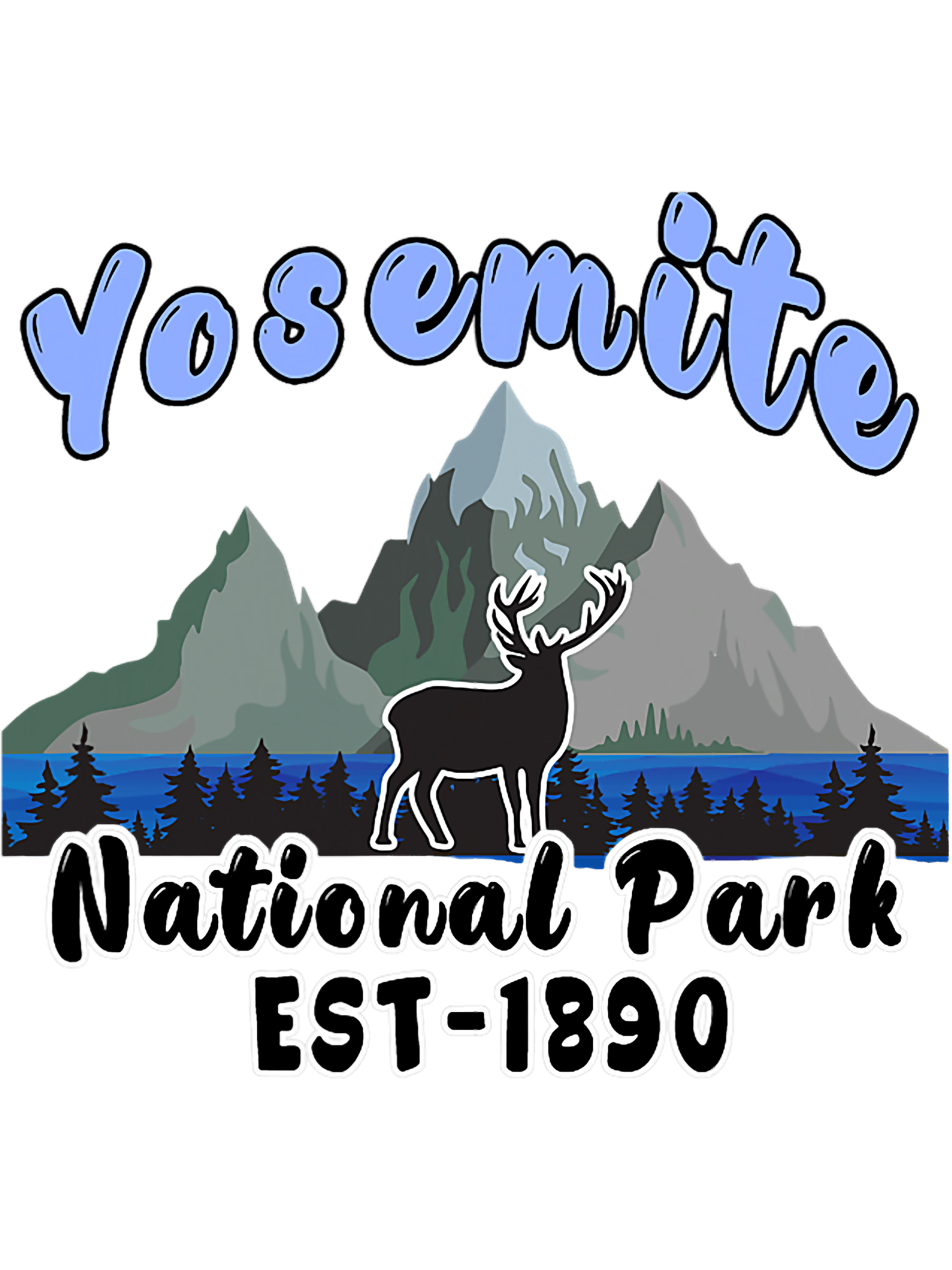 National Park Yosemite Cool Deer Mountain Blue River 1890 | Inspire Uplift