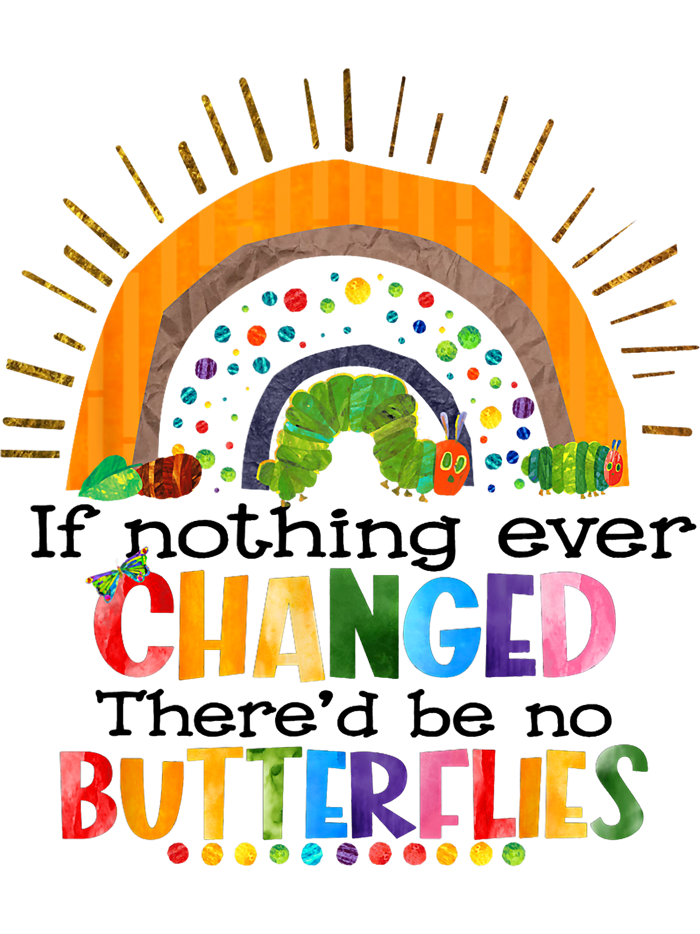 Rainbow If Nothing Ever Changed Thered Be No Butterflies - Inspire Uplift