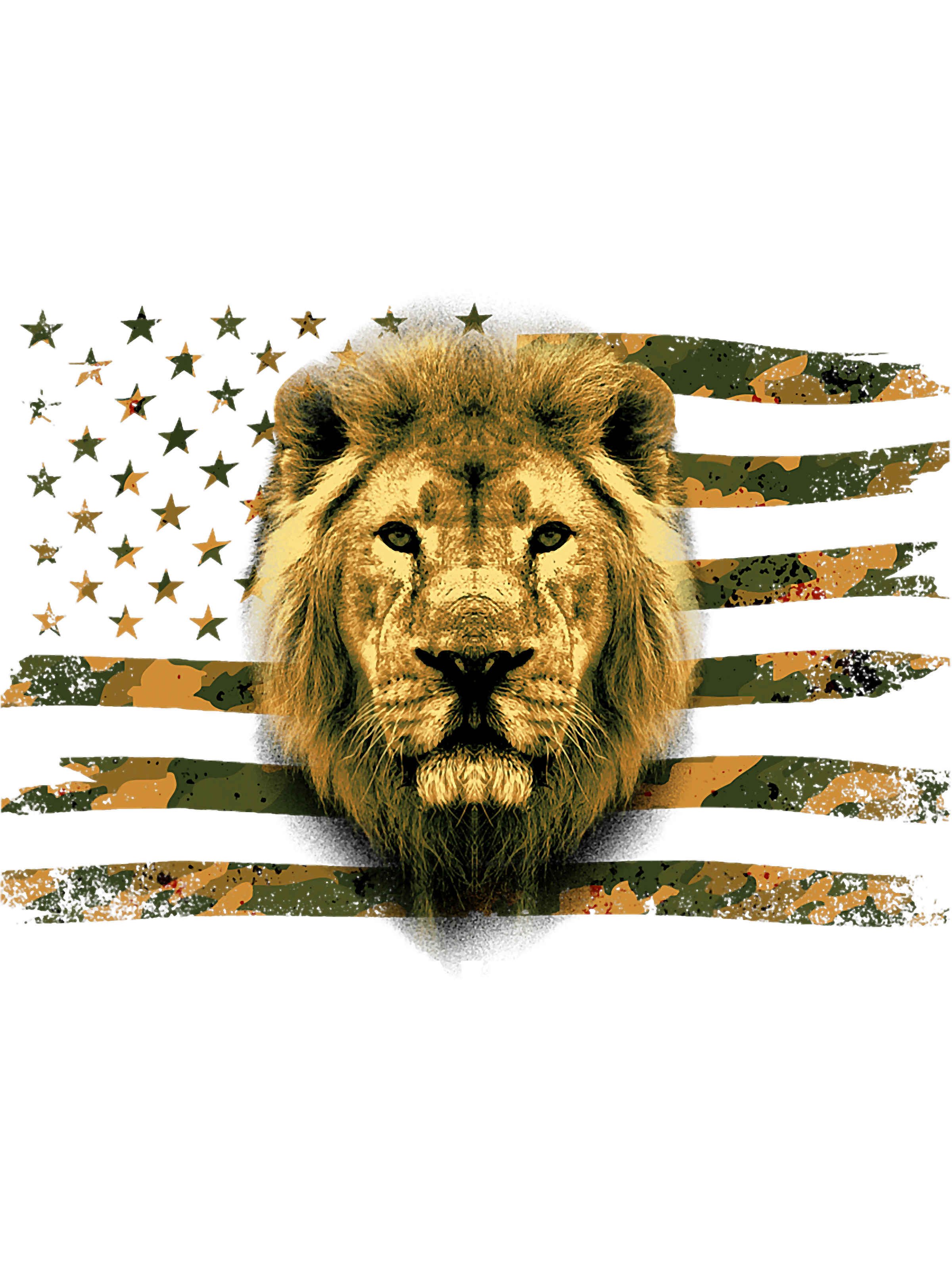 Patriotic American Flag Lion Camo Military Soldier Christian | Inspire ...