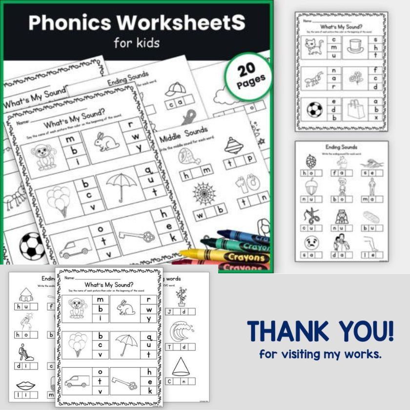 Phonics Worksheet Missing Letters NoPrepbio - Inspire Uplift