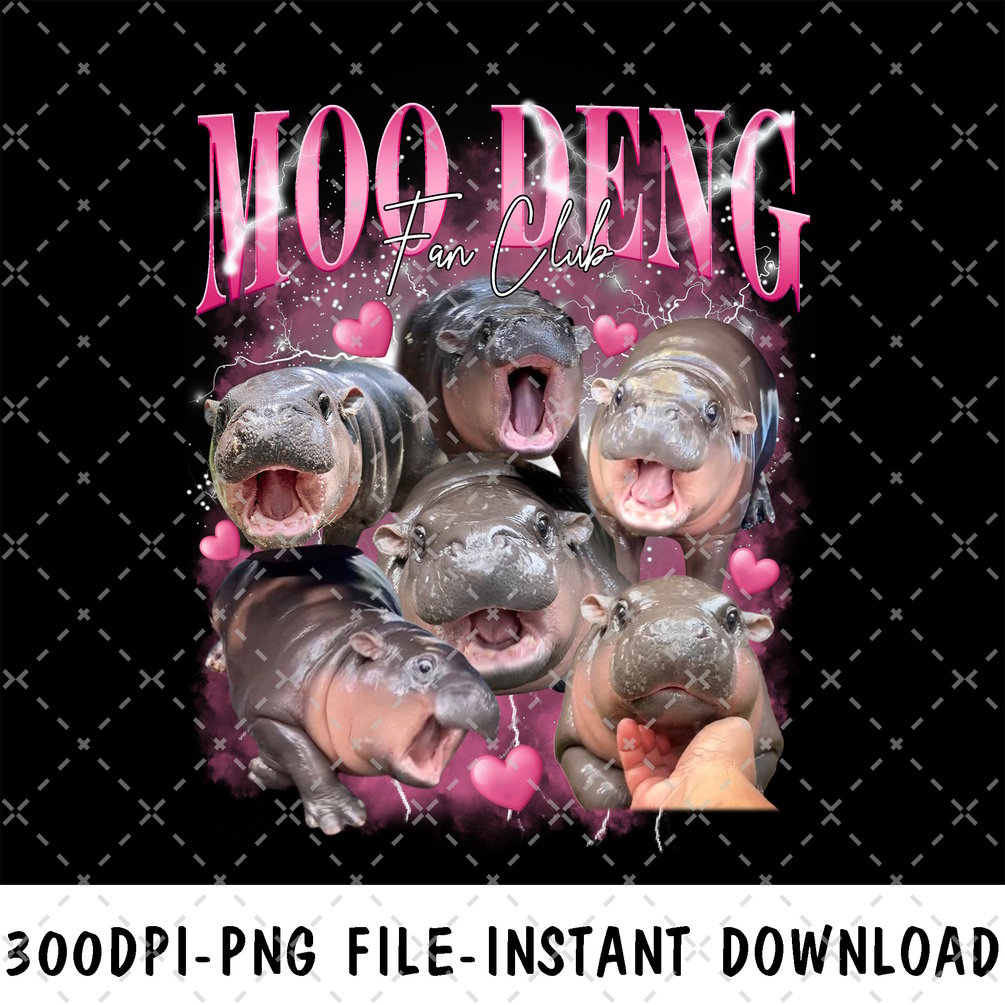 Moo Deng png, moo deng merch, moo deng gift, baby hippo tee, | Inspire ...