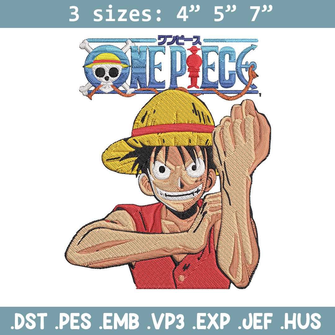 Luffy Poster Embroidery Design,One piece Embroidery, Embroid - Inspire ...