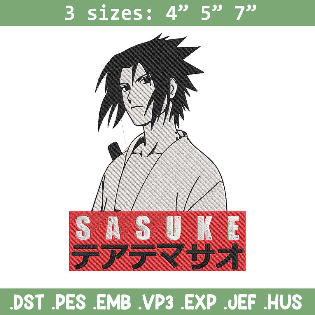 Sasuke poster Embroidery Design, Naruto Embroidery, Embroide | Inspire ...