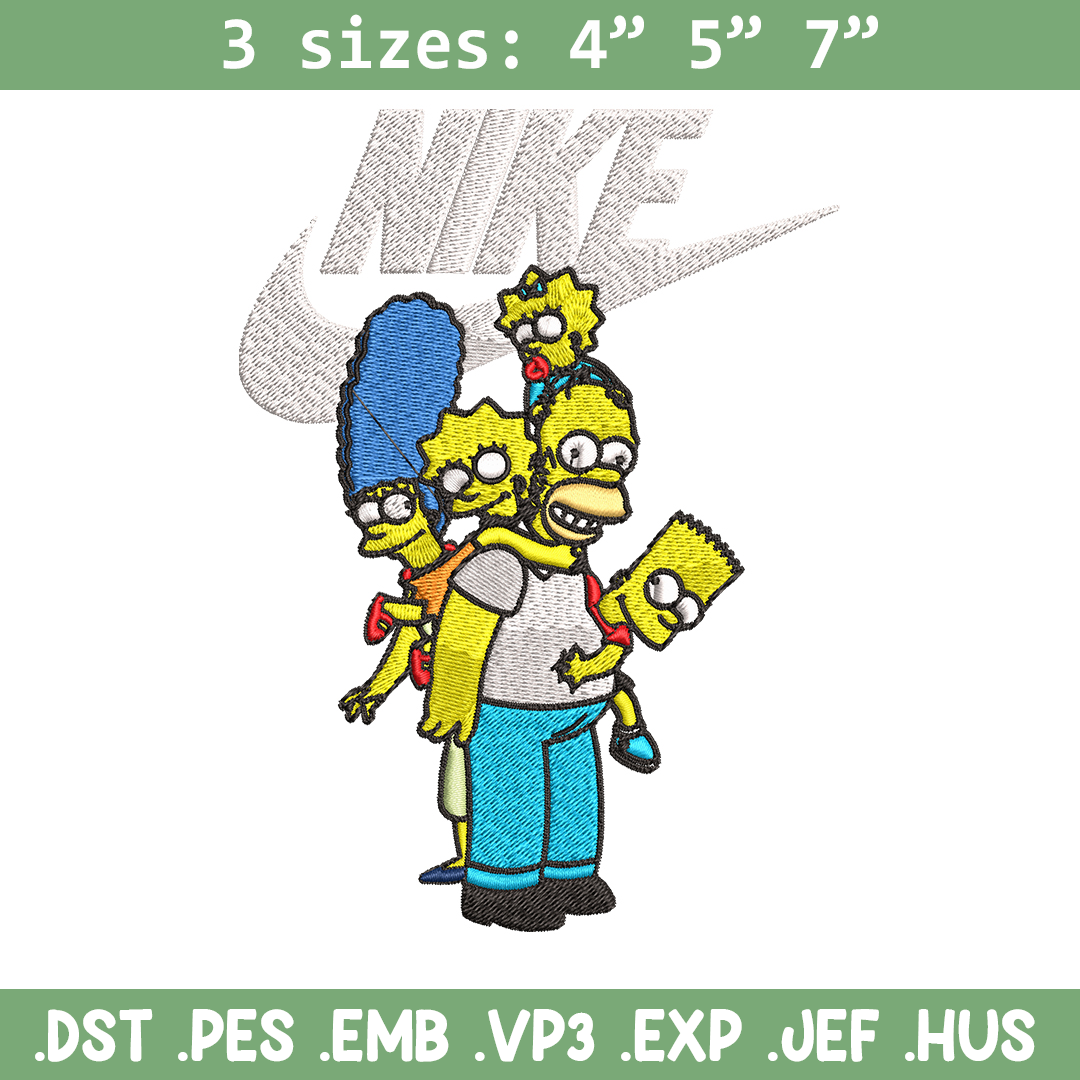 Simpson family Nike Embroidery design, Simpson cartoon Embro | Inspire ...