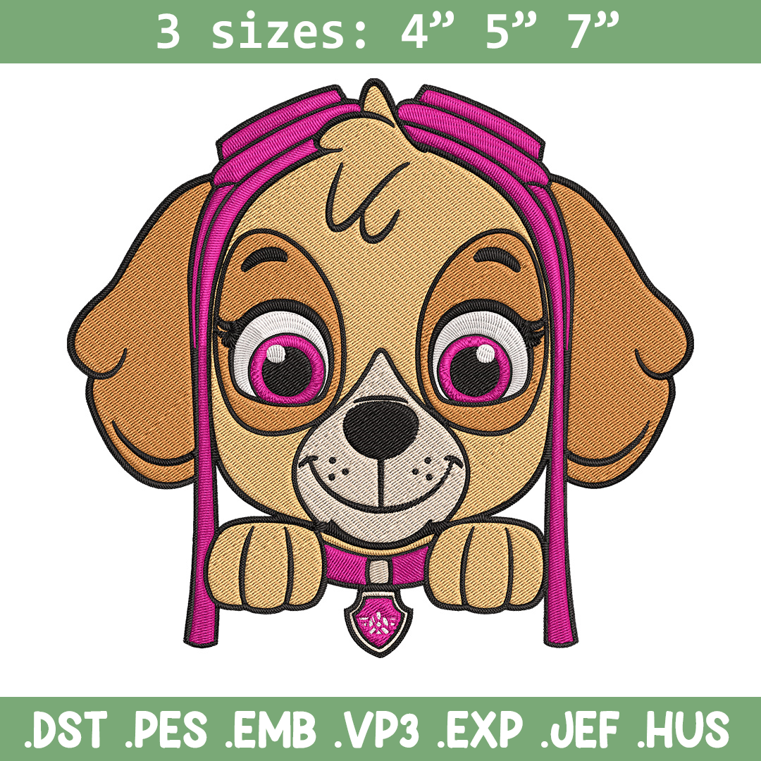 Skye dog Embroidery Design, Paw patrol Embroidery, Embroider | Inspire ...