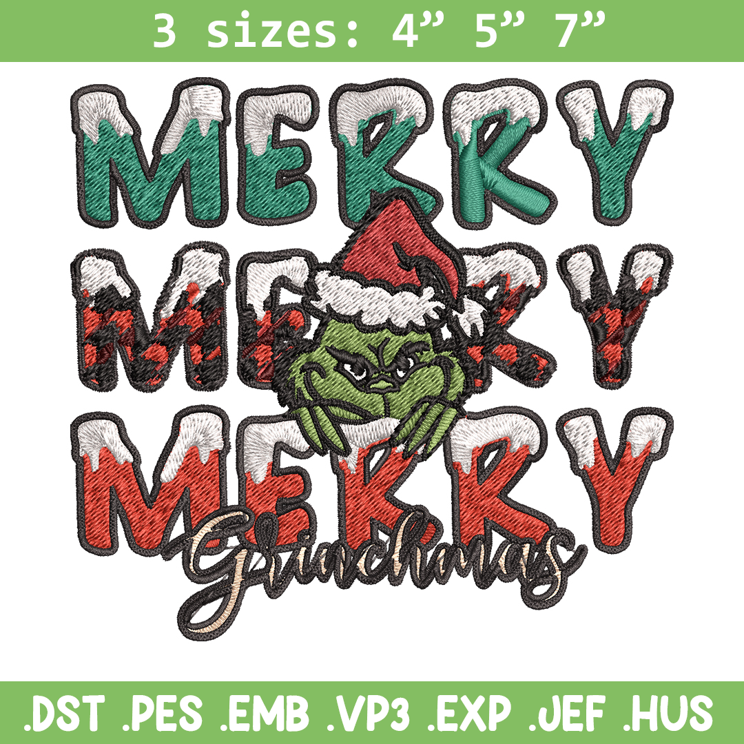Merry Grinch logo Embroidery design, Grinch Christmas Embroi | Inspire ...