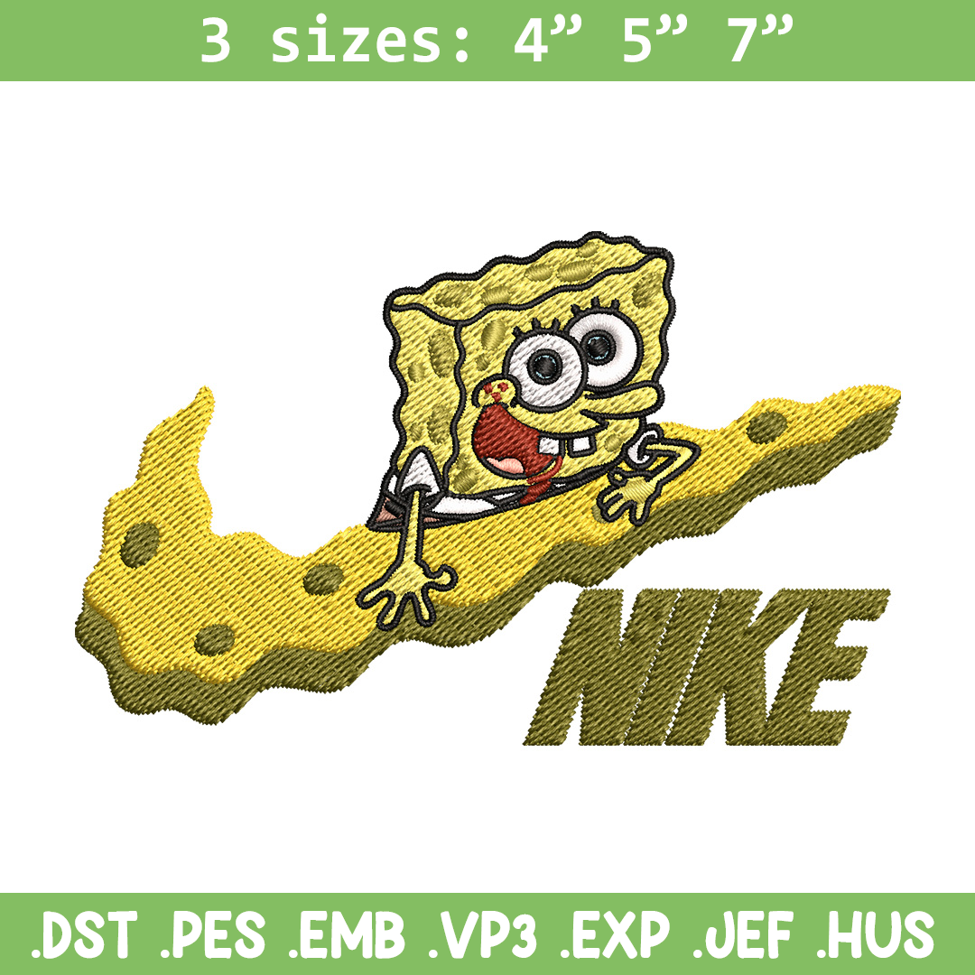Spongebob nike Embroidery Design, Nike Embroidery, Brand Emb - Inspire ...