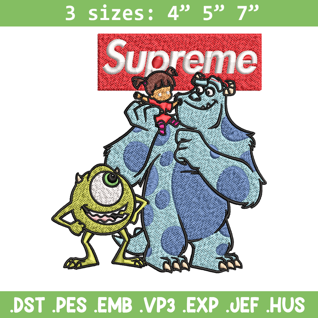 Sulley & Mike Monsters supreme Embroidery design, cartoon Em | Inspire ...